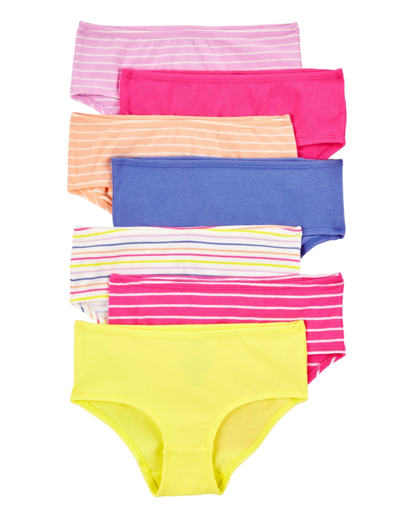 Pack siete bombachas de algodón, coloridas. Talles 2-5T — Carters PY