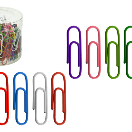 CLIPS DE COLORES X175PCS COLOR 2.8CM EN TUBO PVC 23377 — El Clon