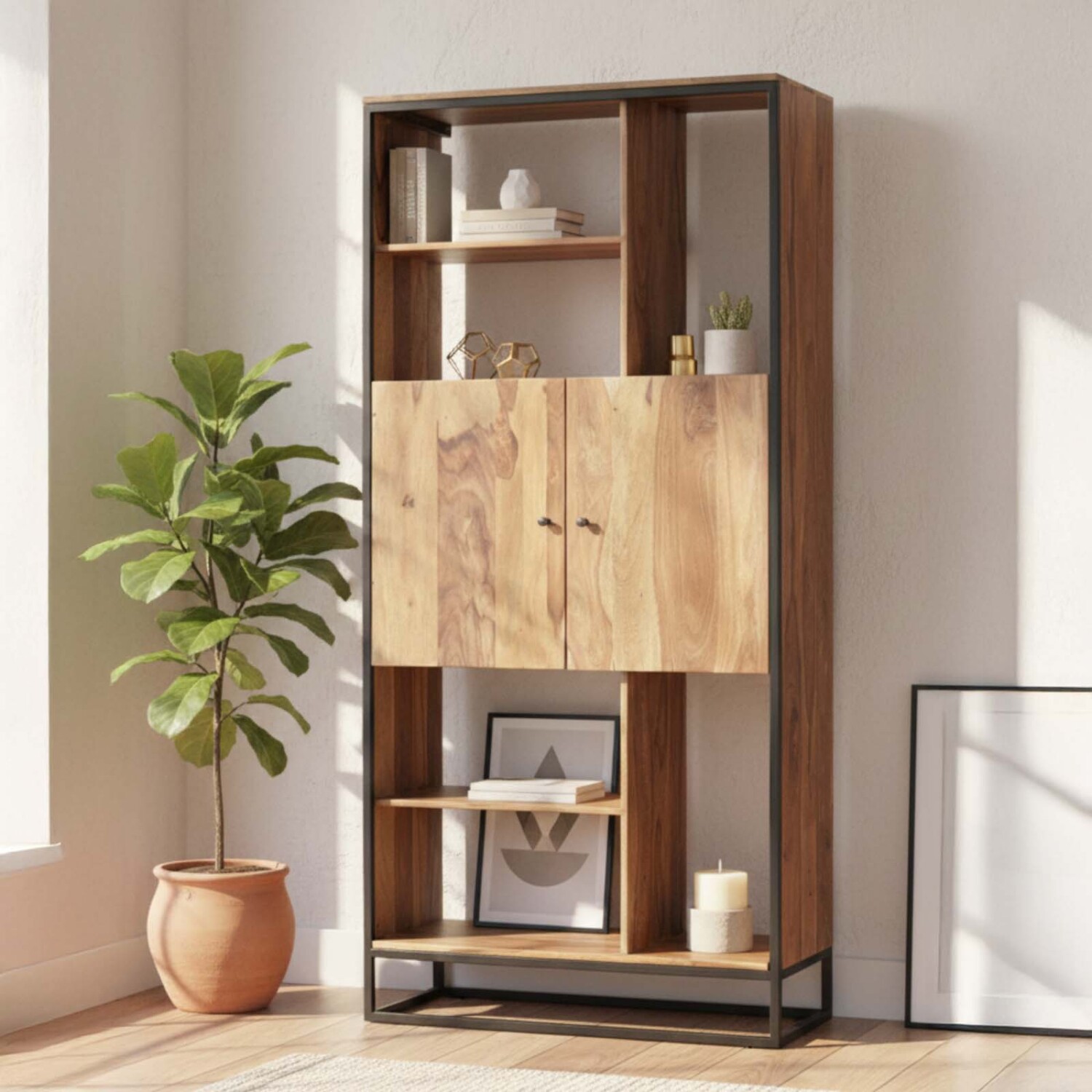 Biblioteca/estantería Madera-de-mango Marron Juan Castaño — Divino