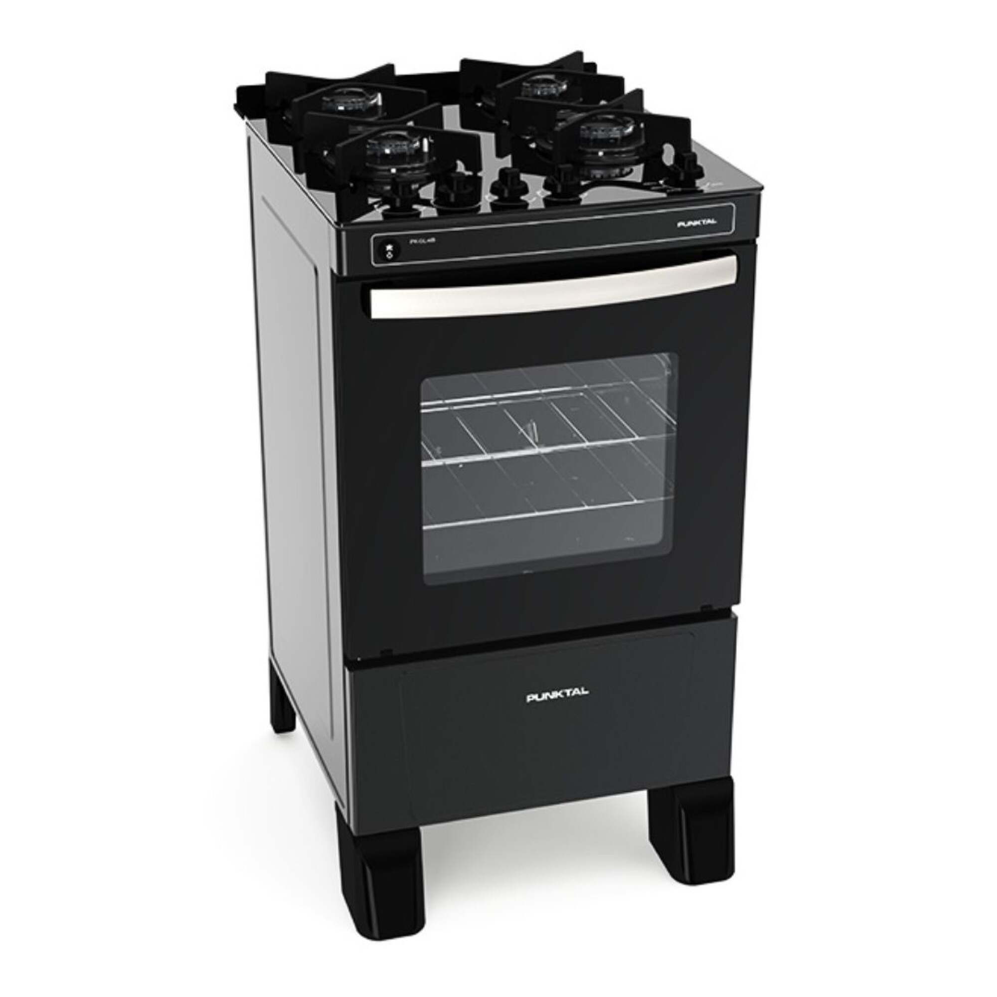 Cocina Punktal Agile Glass PK-GL4B Negra — Brillante