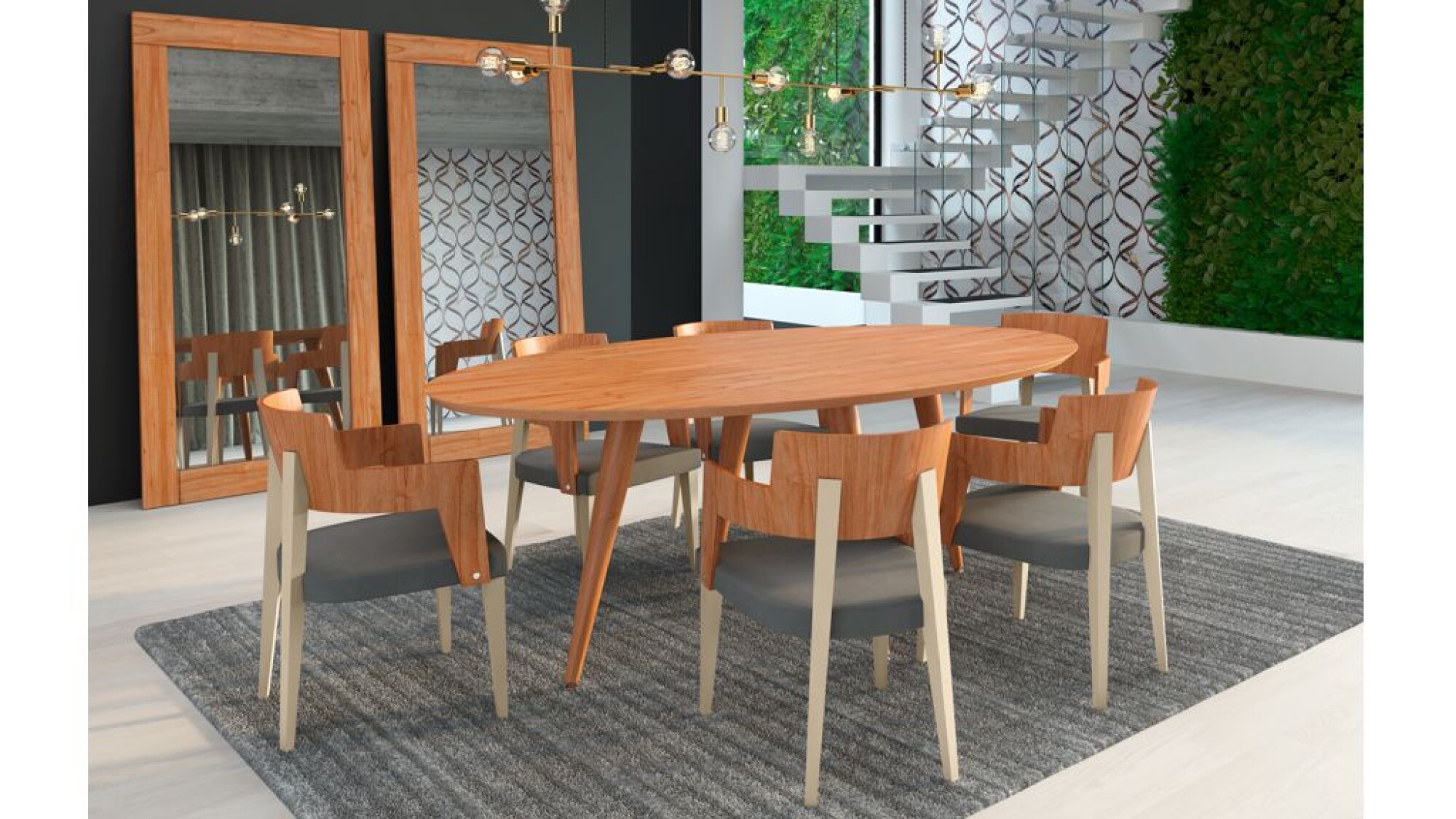 Mesa Comedor Nordica Oval — Champagne Home & Deco