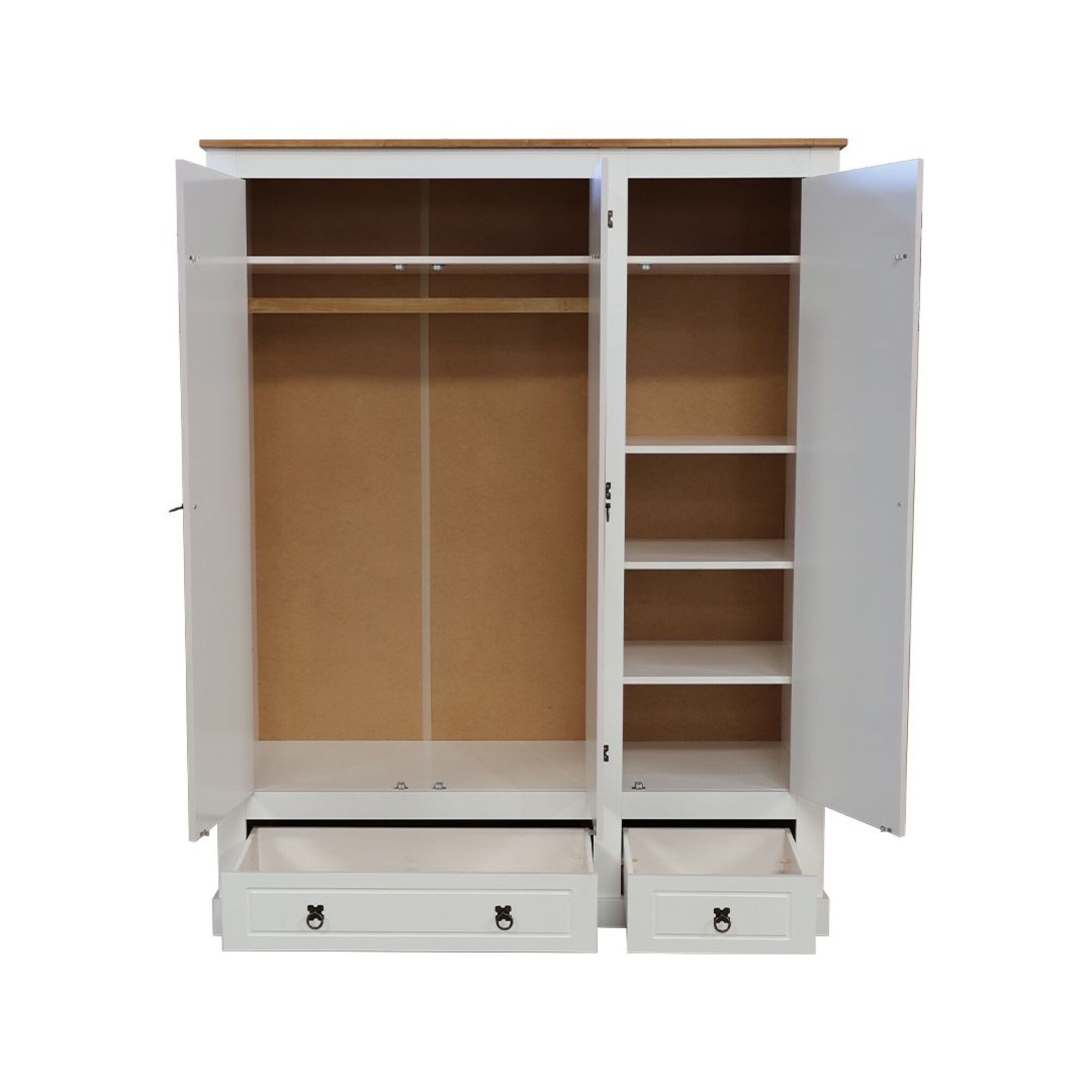 Ropero Blanco 3 Puertas 3 Cajones Línea Mexicana — Brillante