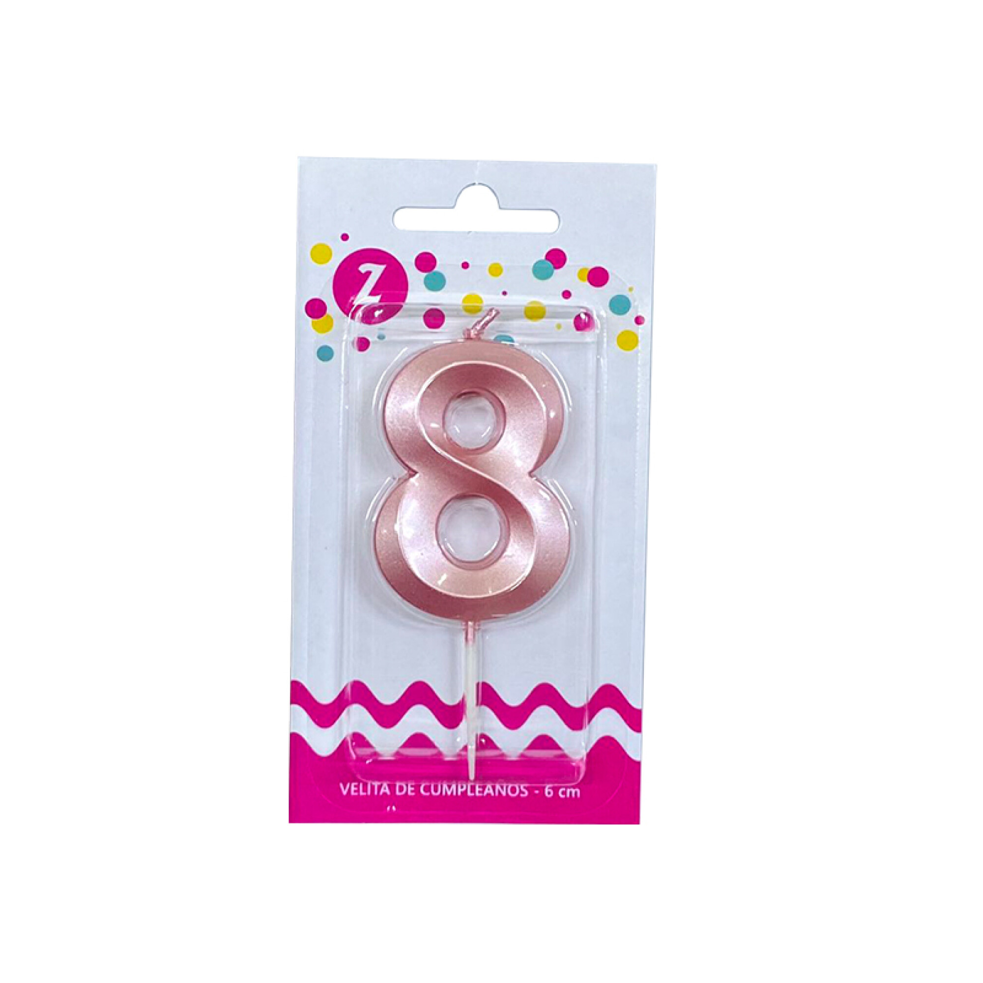 Vela 3D Rosa Perlado N°8 — Zanetti