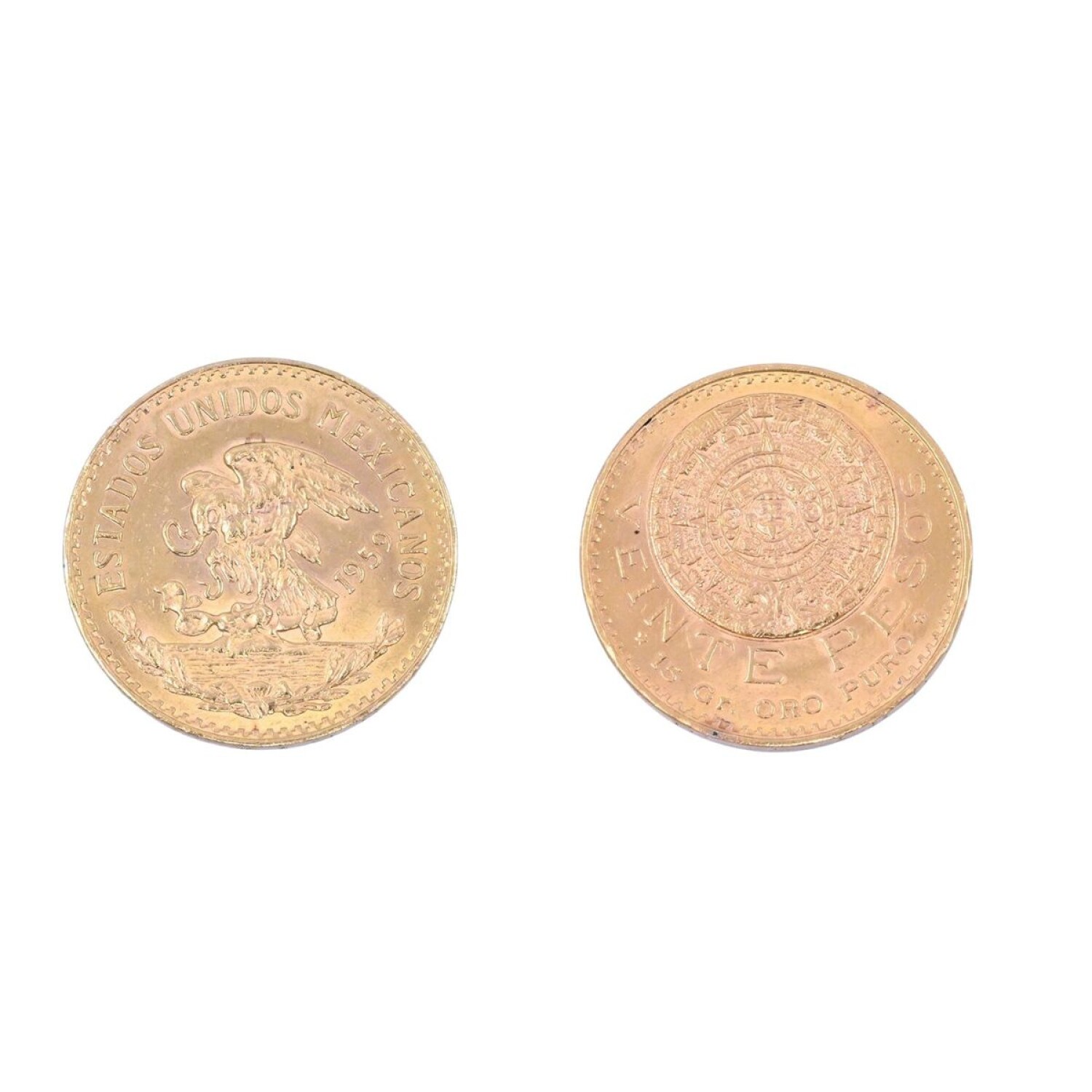 Moneda de oro Estados Unidos Mexicanos 20 pesos año 1959. — Facello Joyeros