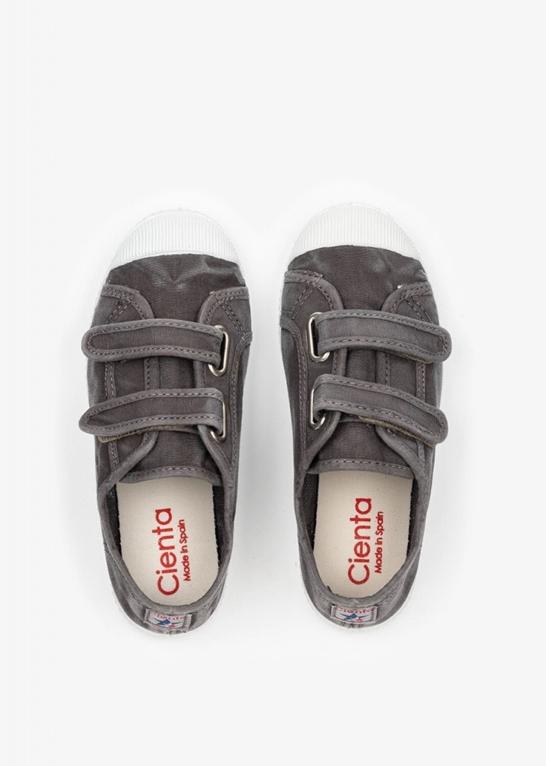 Basquet doble velcro enzimático - Gris — Cienta