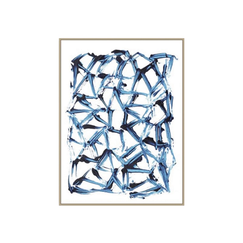 CUADRO CANVAS 30x40CM MARCO COLOR MADERA AZUL 1 — Koz Design