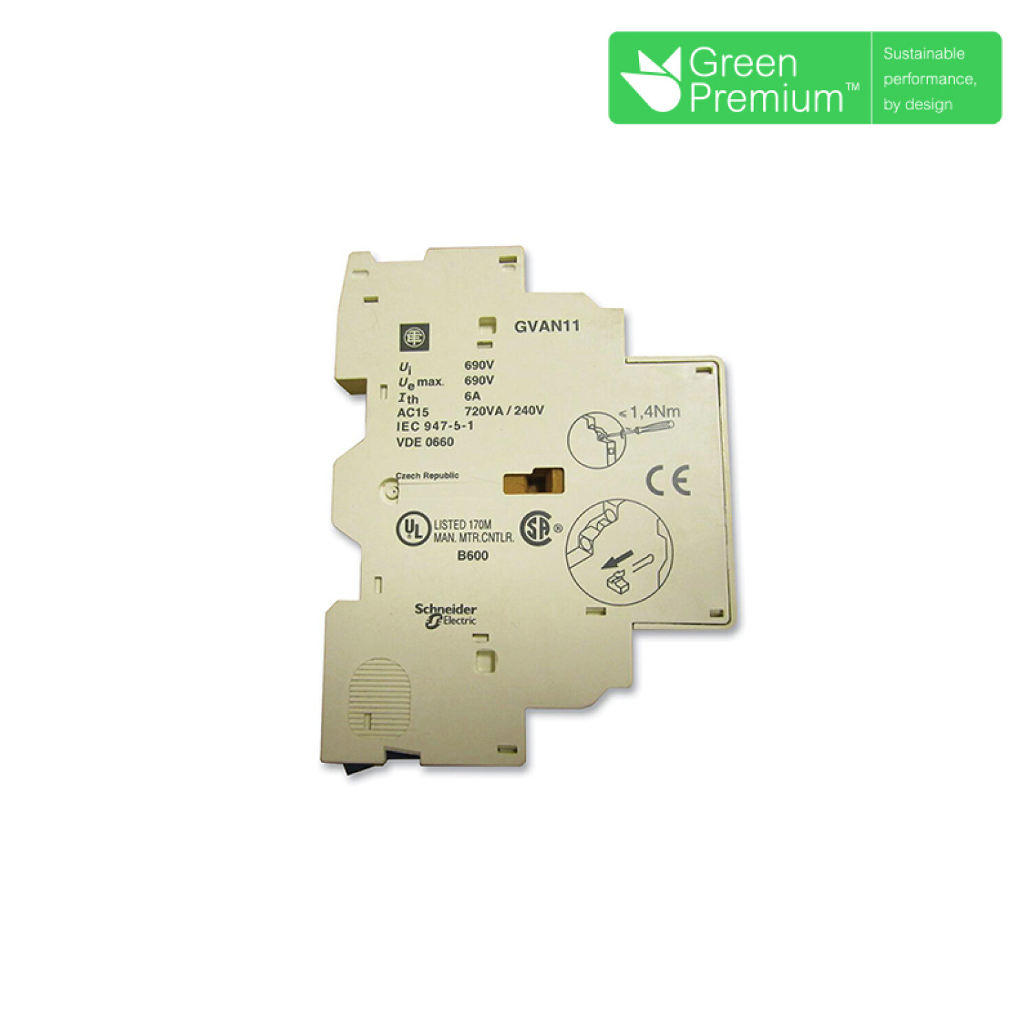 Block auxiliar lateral 1NA p/GV2-GV2ME-GV3P - TL2782 — Fivisa