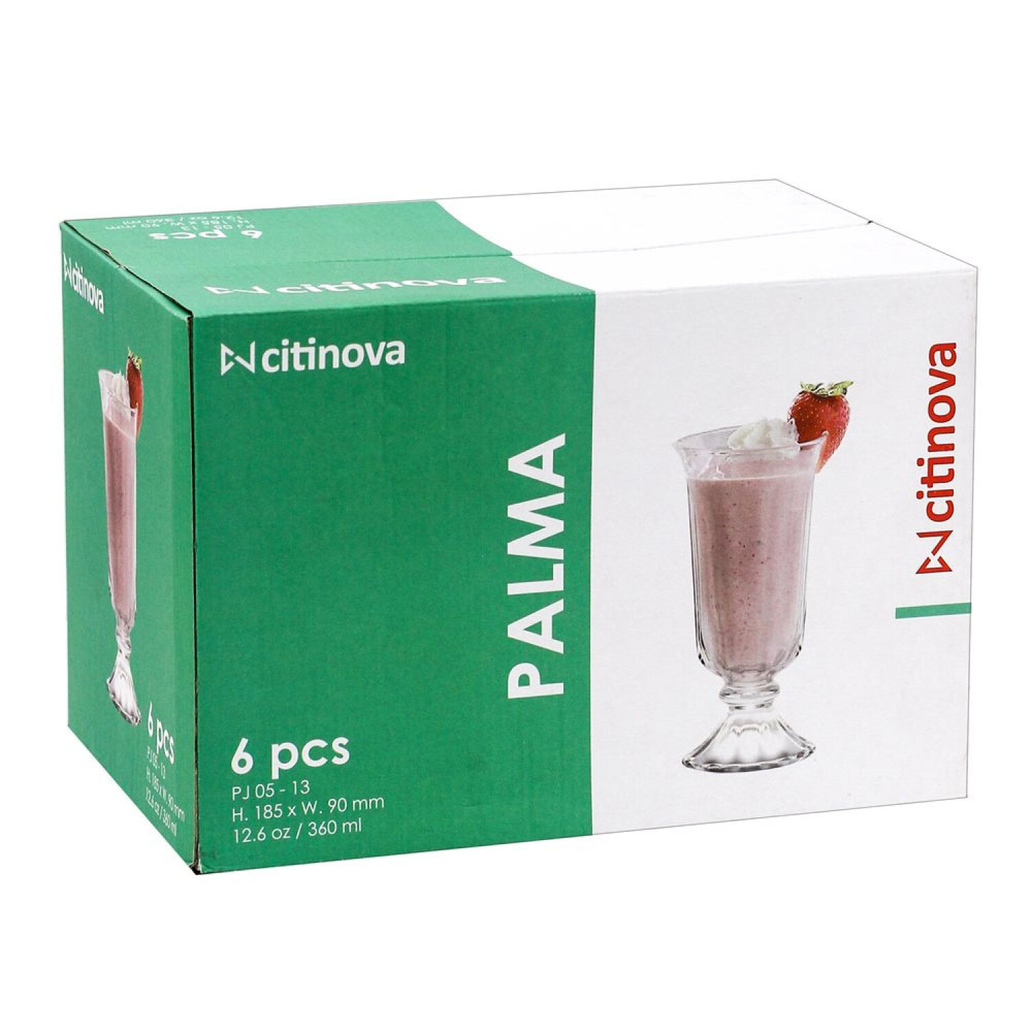 Set X6 Vaso Alto Copa p/Tragos Batidos Vidrio 360Ml Citinova ...