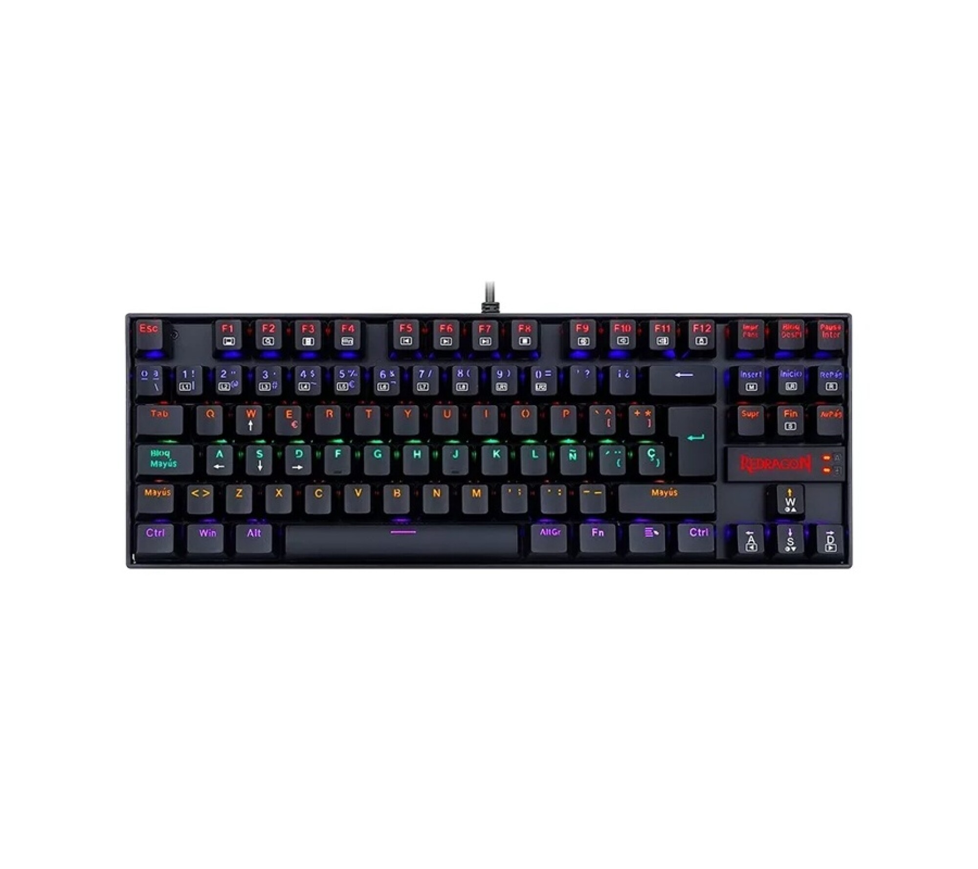Teclado Gamer Redragon Kumara Rainbow Black Switch Red — ZonaTecno