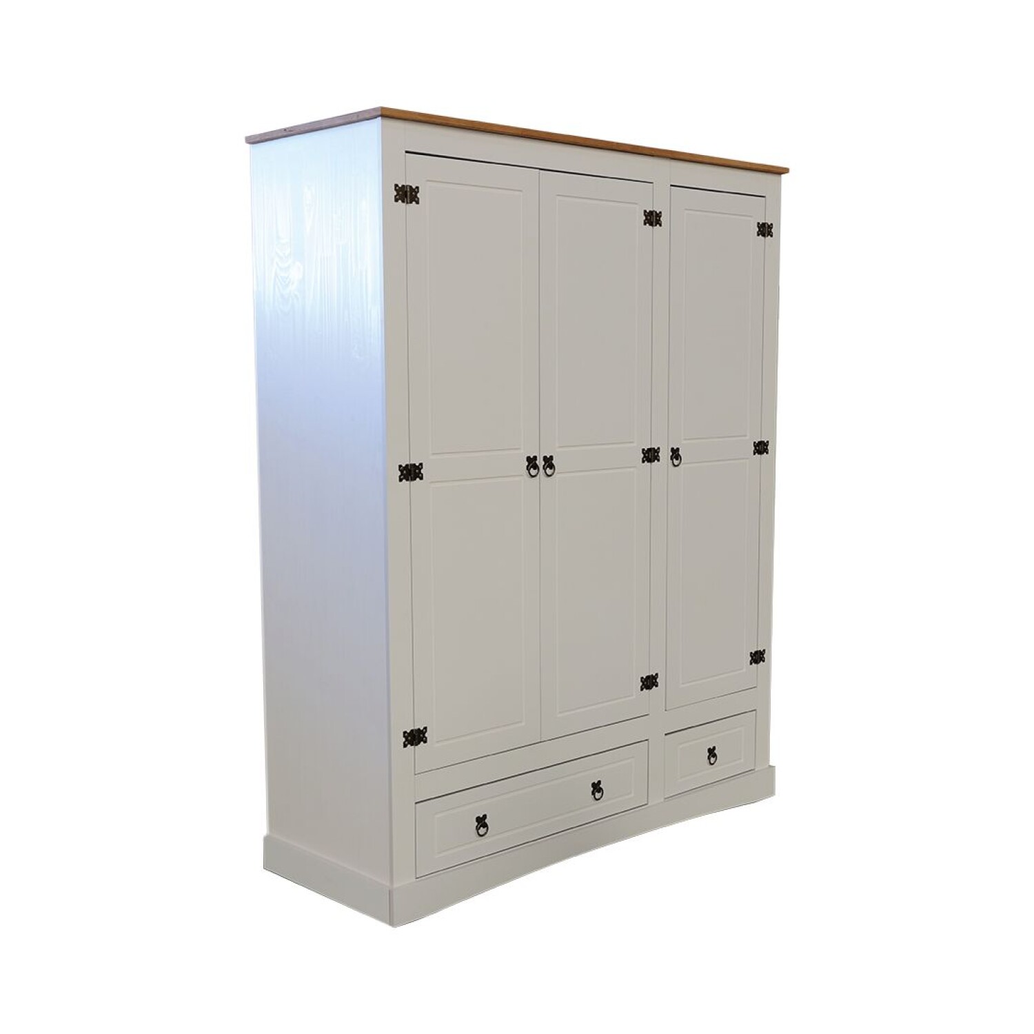 Ropero Blanco 3 Puertas 3 Cajones Línea Mexicana — Brillante