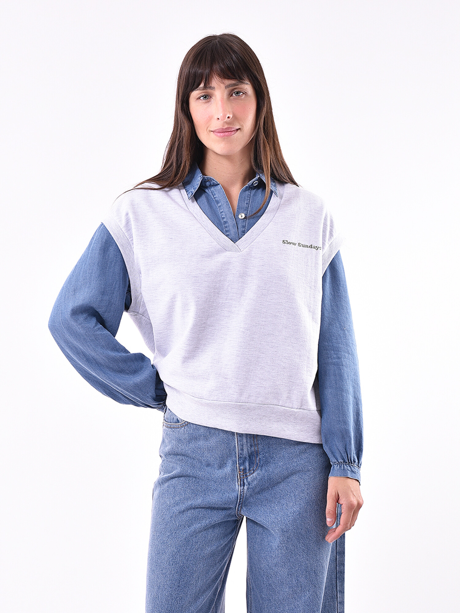 CHALECO ISABEL - GRIS MELANGE C — Guapa - Paprika