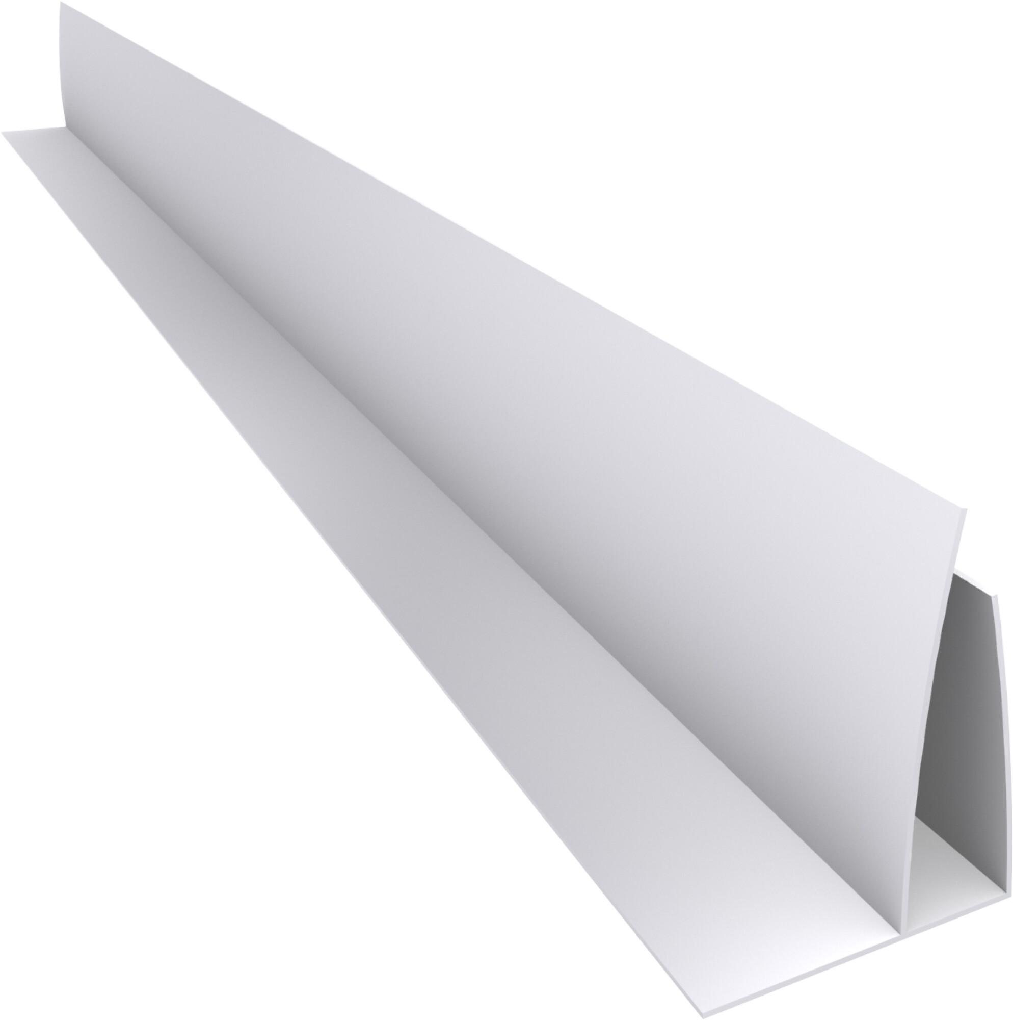 Perfil F PVC blanco 6m — Barraca Dayman