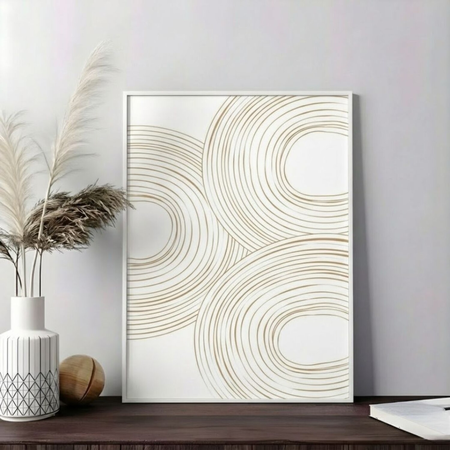Cuadro Canvas 30x40cm - Figuras - Point Beige — Rustico Hogar