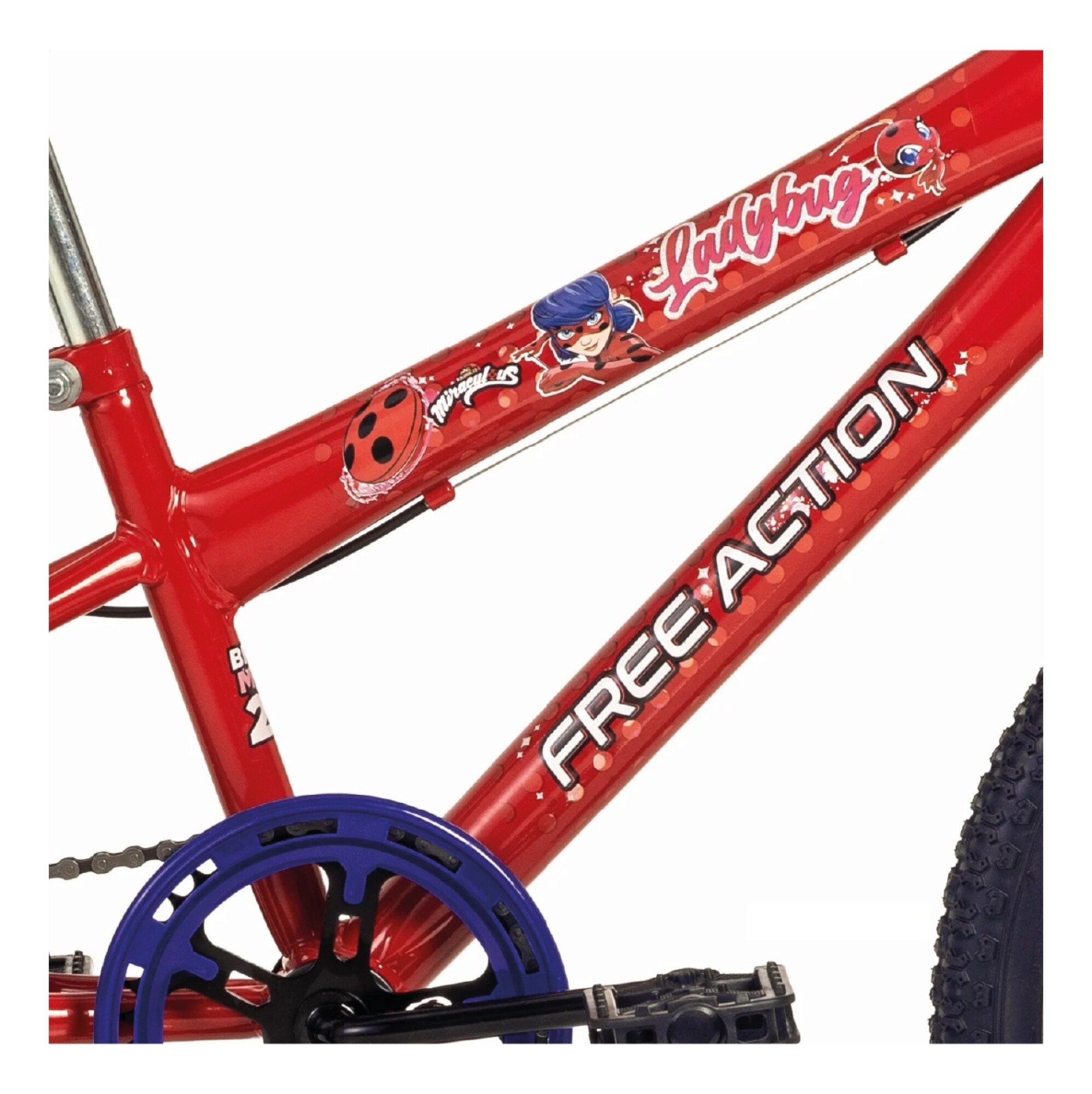 Bicicleta Niña Rod 20 Free Action Lady Bug Roja Con Canasto Rojo 11 ...