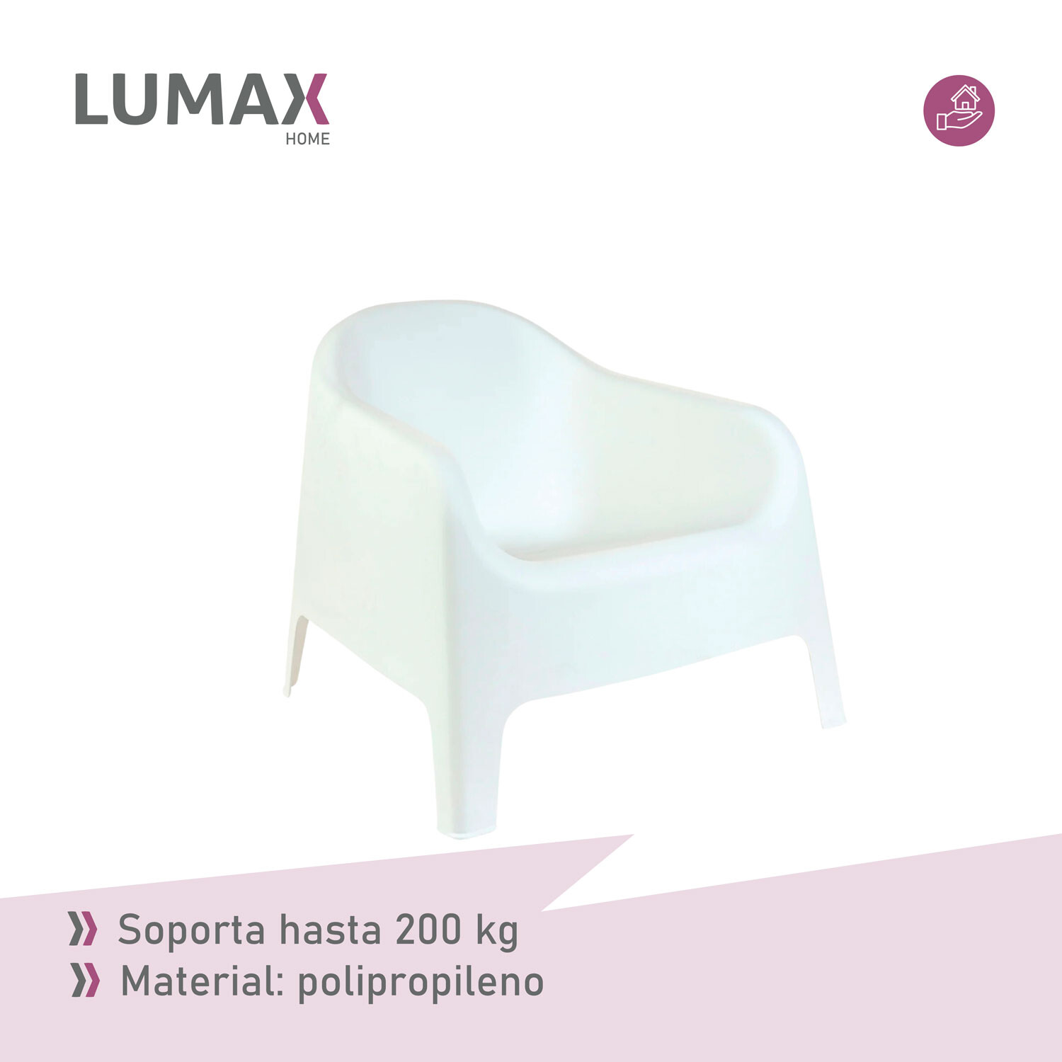 Silla Plastico Skarpo Jardin Liso - Blanco — Electroventas