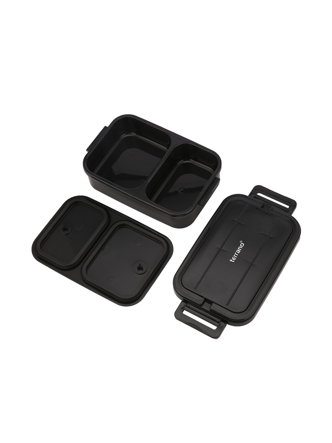 Tupper Pickbox con Asa + Cubiertos - Negro — Terrano