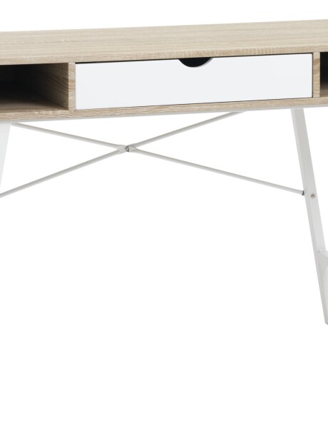 Escritorio ABBETVED 48x120 roble/blanco — JYSK