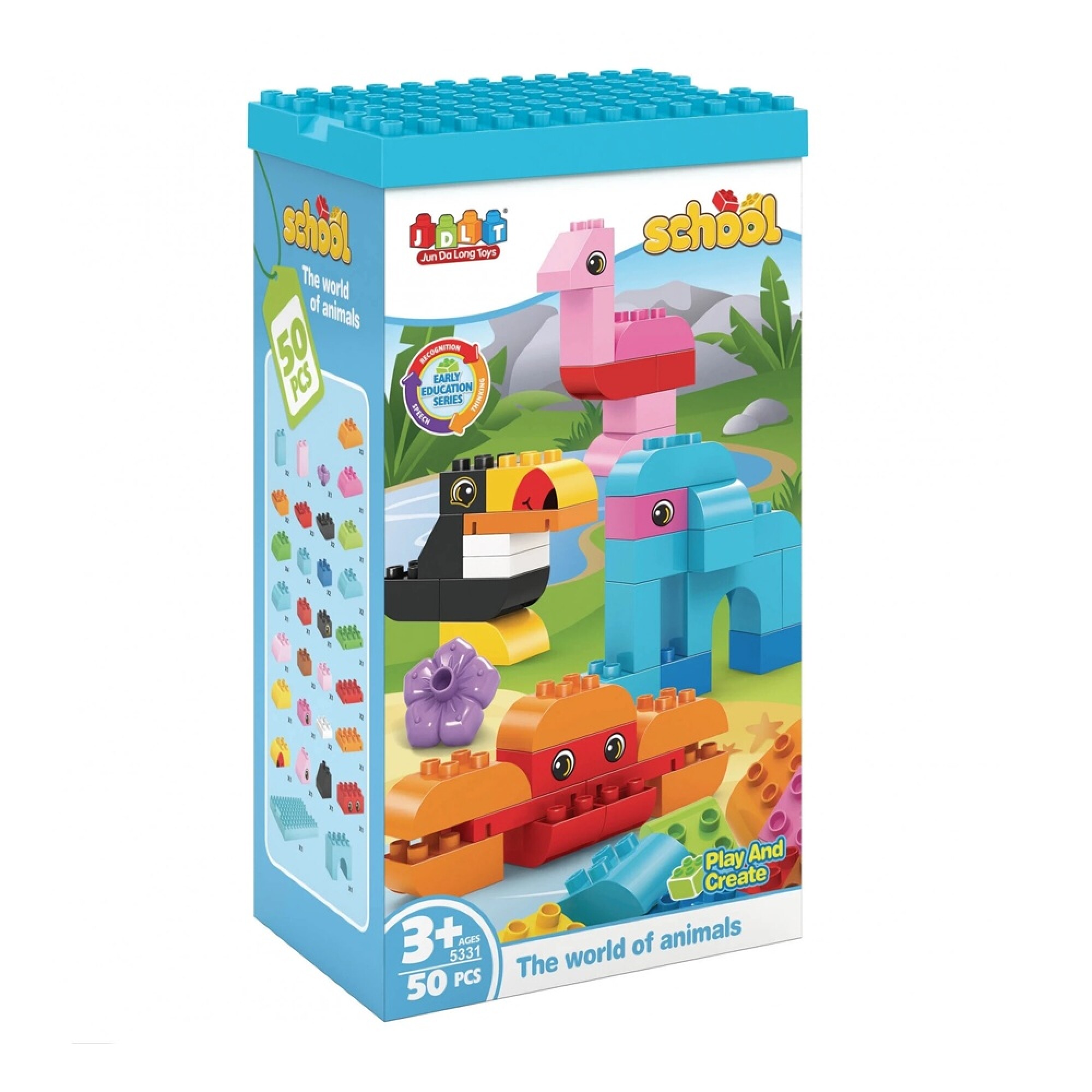 Bloques de Construcción JDLT Mundo Animal 50 Pzas - Multicolor — HTS