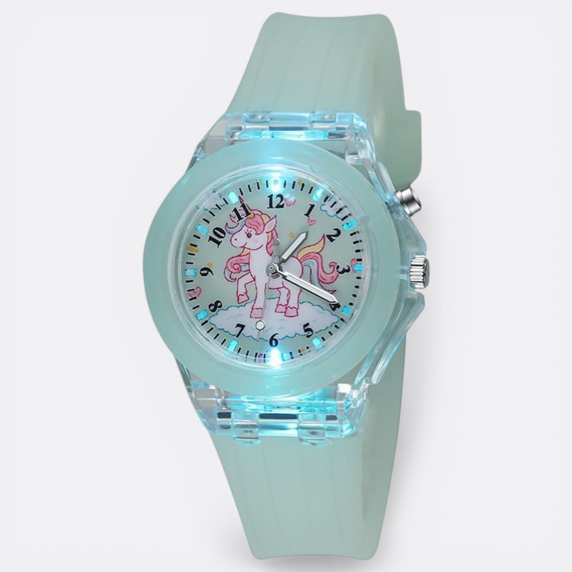 Reloj Unicornio Infantil De Pulsera Con Luz Colores - Verde Agua — Que ...