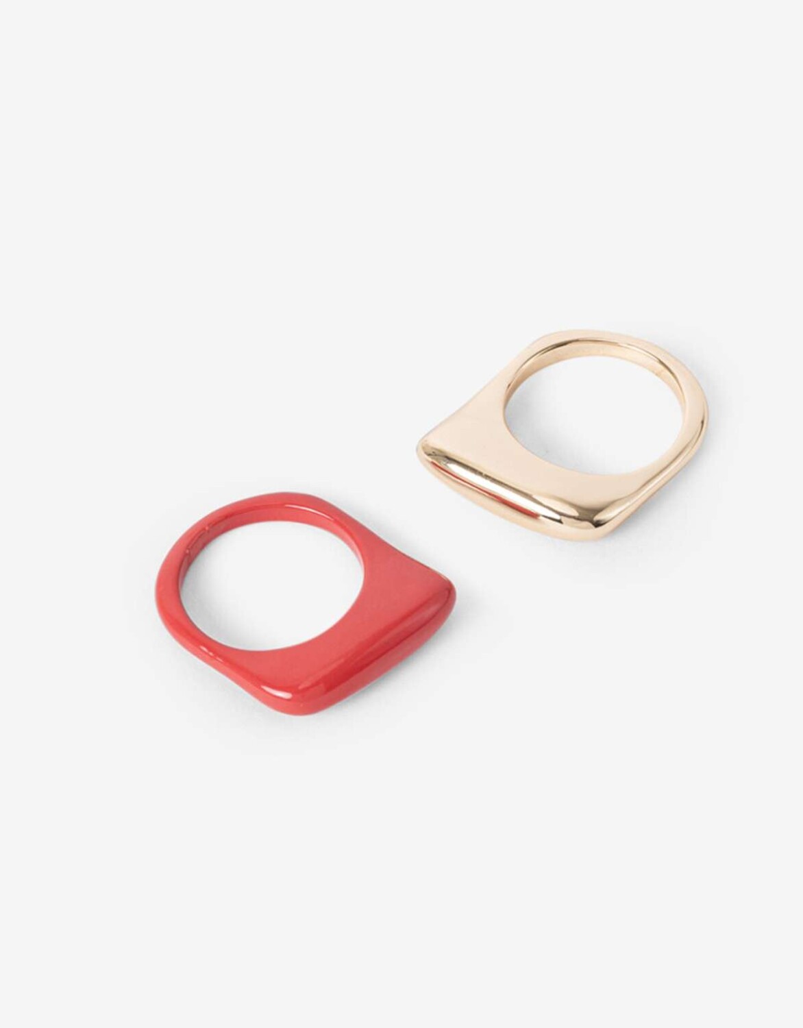 Set Anillos Metal Y Rojo - Rojo Cereza — Tienda Soy Santander