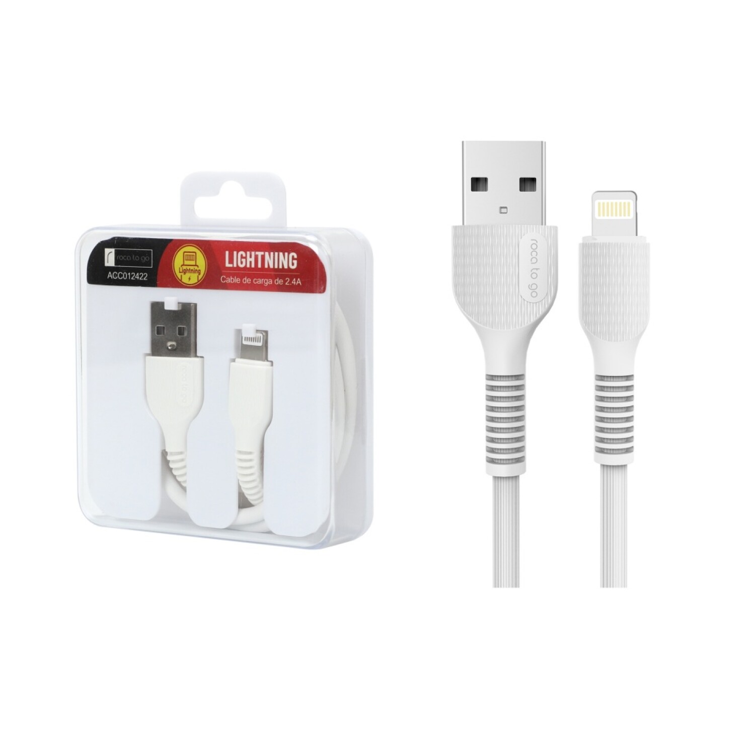 Cable De Datos Roca To Go Usb A A Lightning 100Cm 2.4A Ub - BLANCO ...
