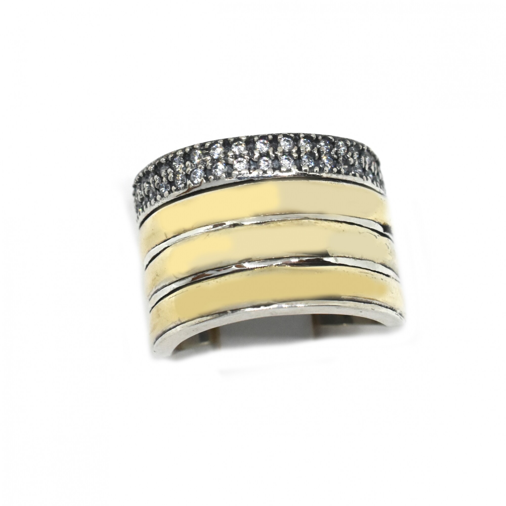 Anillo Oro y Plata con Zirconias — Revello