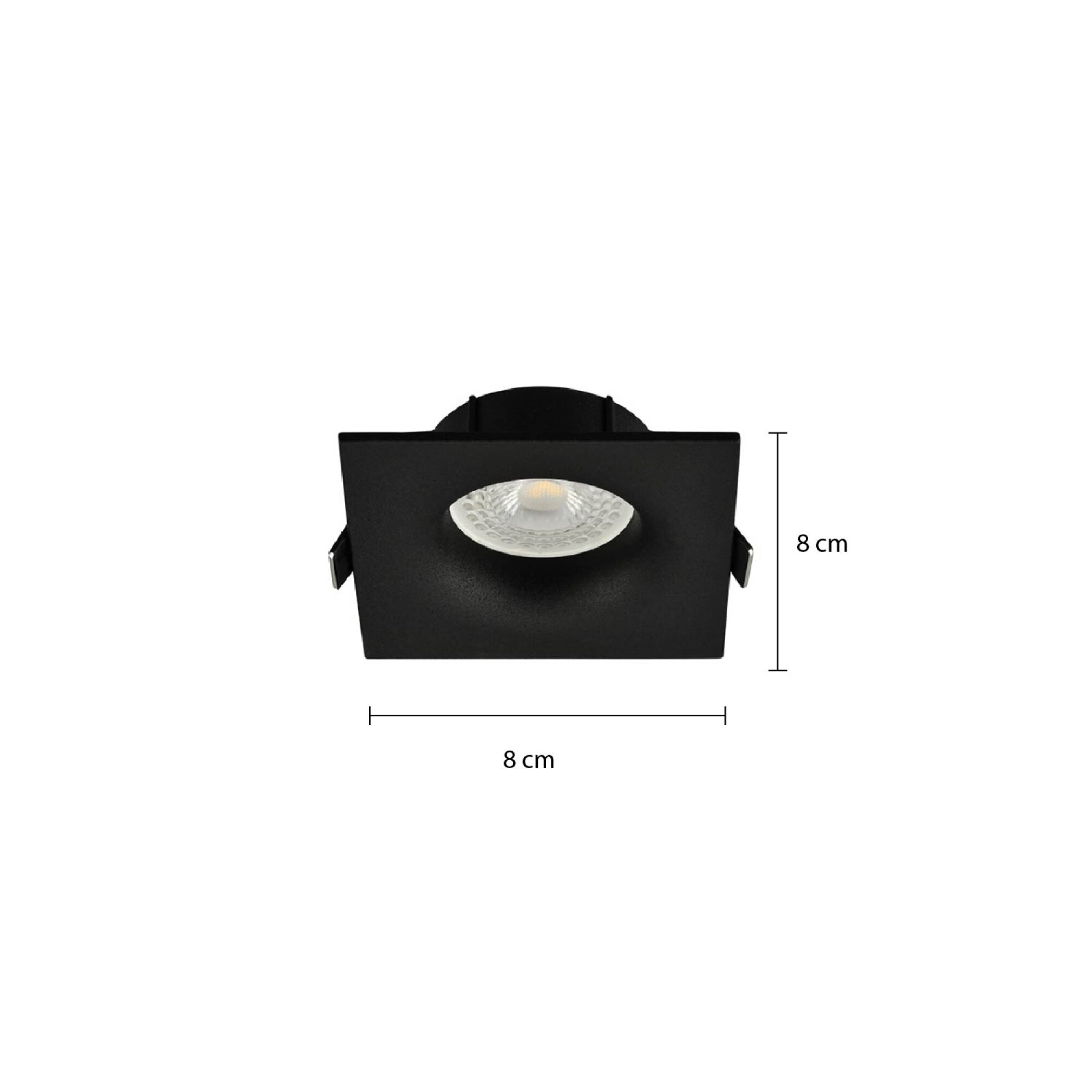 Aro Empotrable Fijo Cuadrado Negro Mate Montana — Serlux