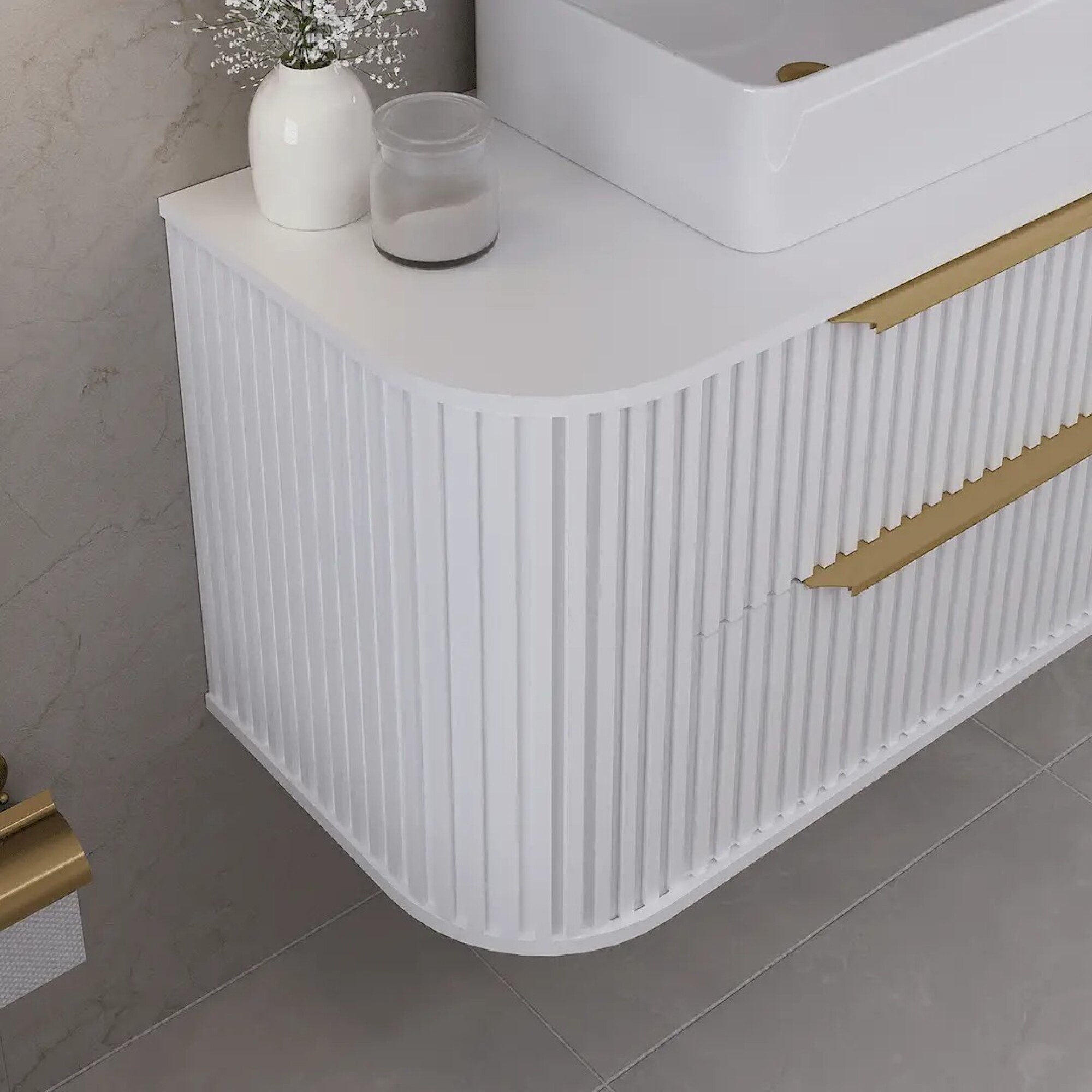 Mueble De Baño Suspendido Modelo Alice 100 Cm- Color Blanco — Castro