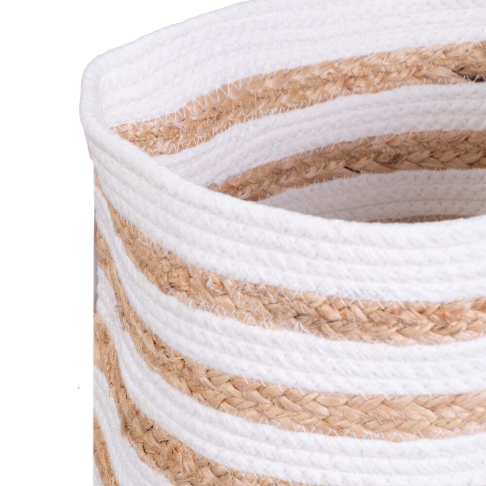 Cesto Yute-y-algodon Blanco Ank-32 — Divino