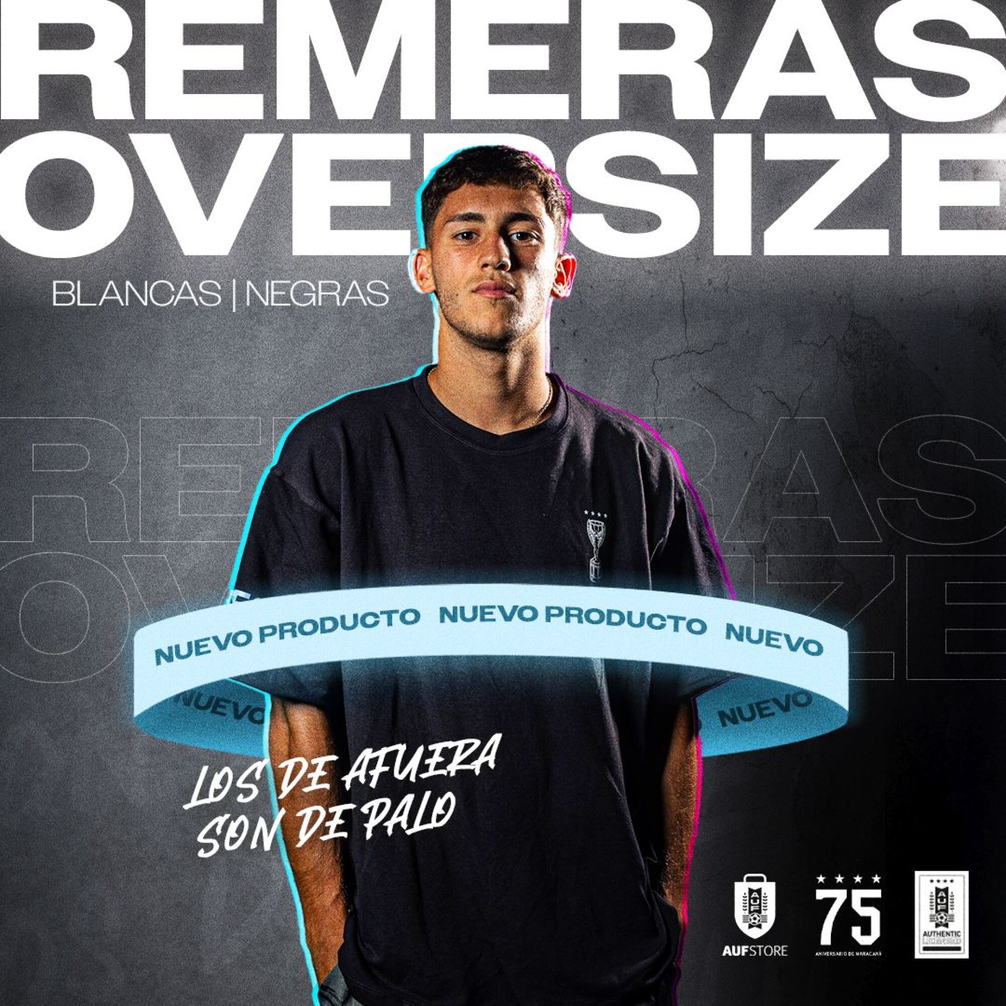 Remera Oversize Negra - Los de afuera son de palo — AUF Store