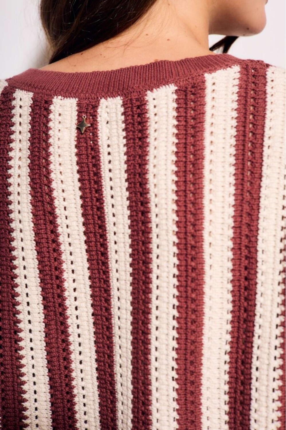 Chaleco Rayado - Bordeaux — Tienda Soy Santander