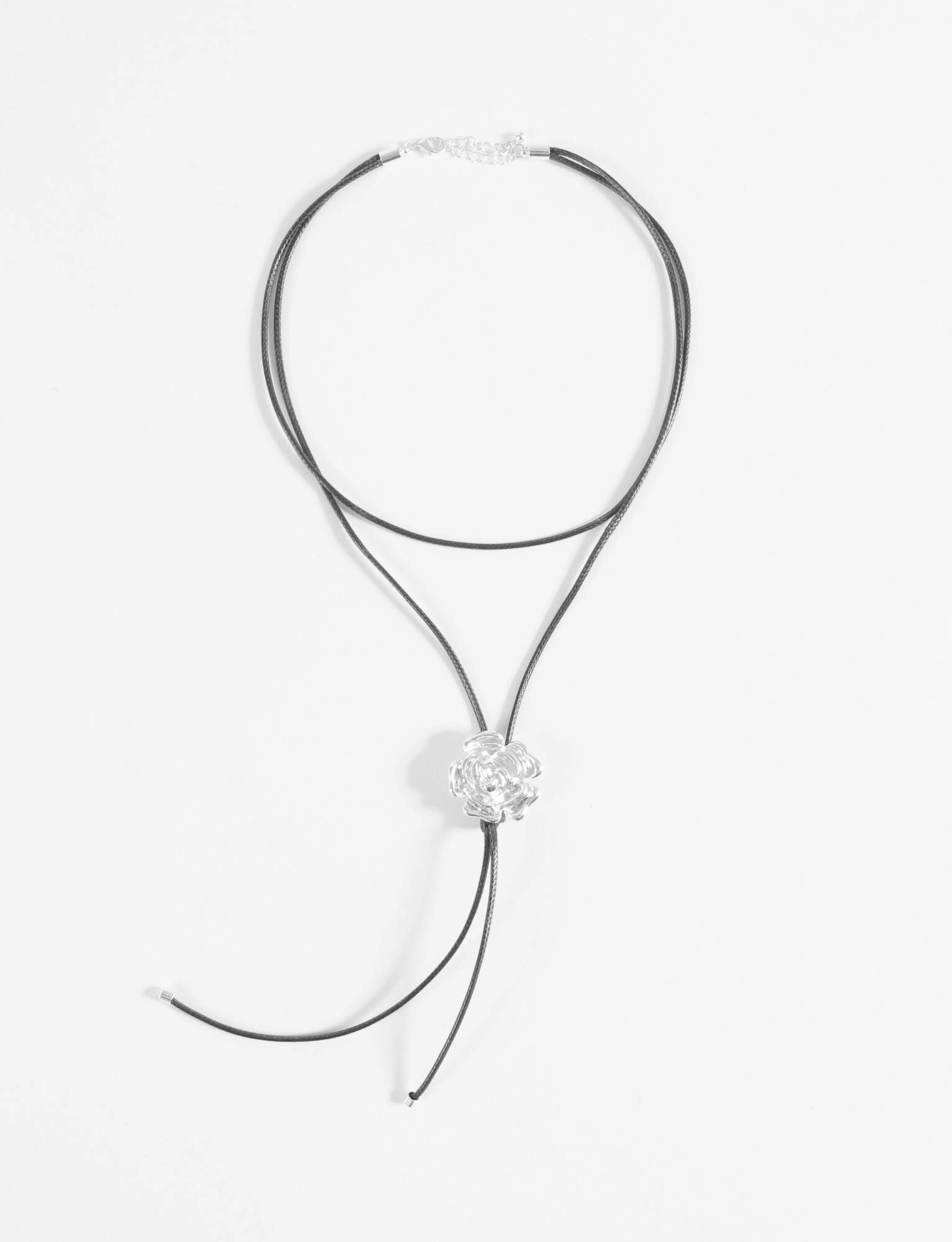 Collar cordón rosa metálica - negro — Symphorine