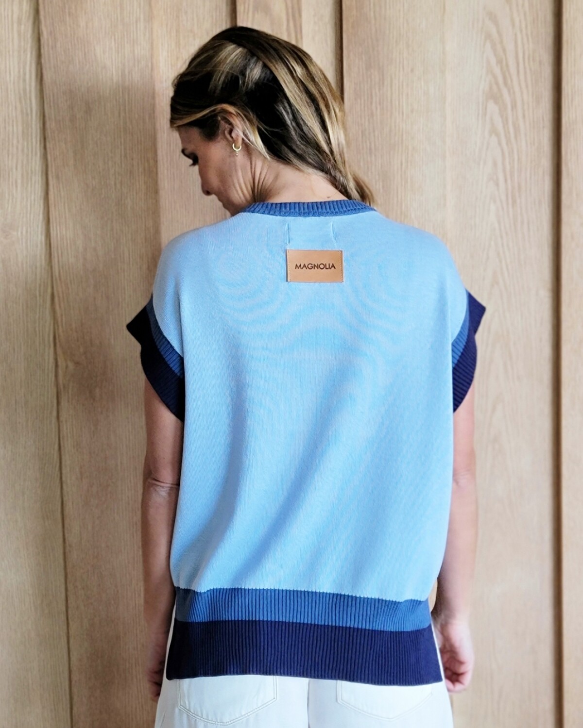 Chaleco Olivo - Celeste — Magnolia