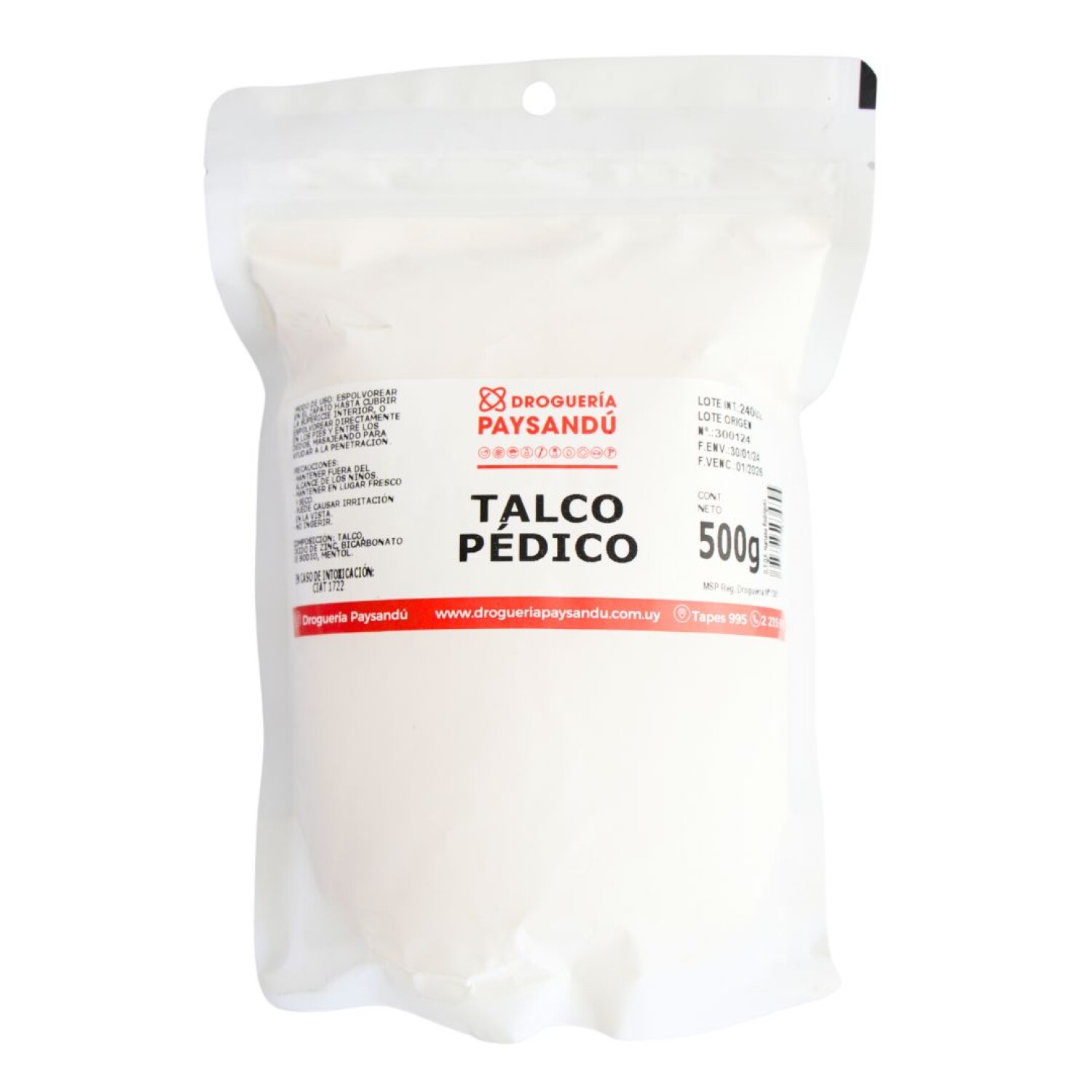 Talco pédico - 500 g — Droguería Paysandú