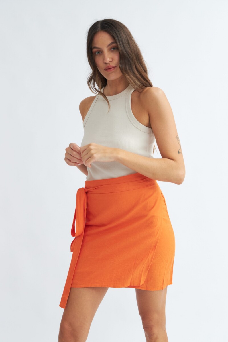 Falda mini cruzada - Naranja — Otherside