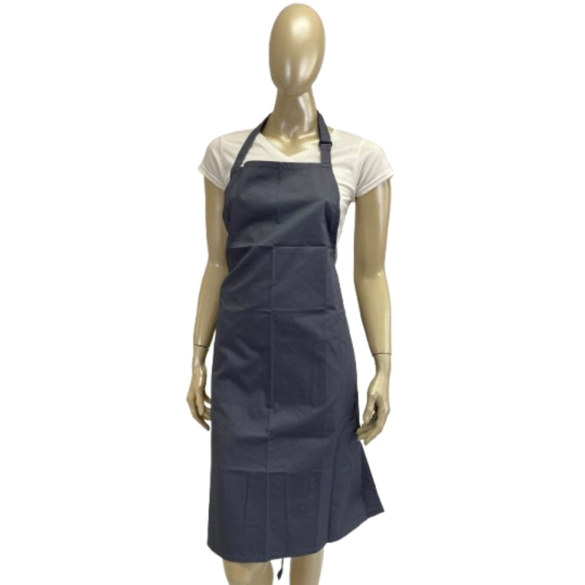 Delantal básico con peto y ajustes - Gris Oscuro — TextilShop