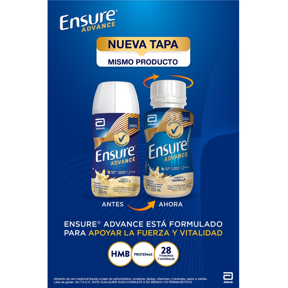 Ensure Advance Shake Frutilla 220ml. — Farmacia El túnel