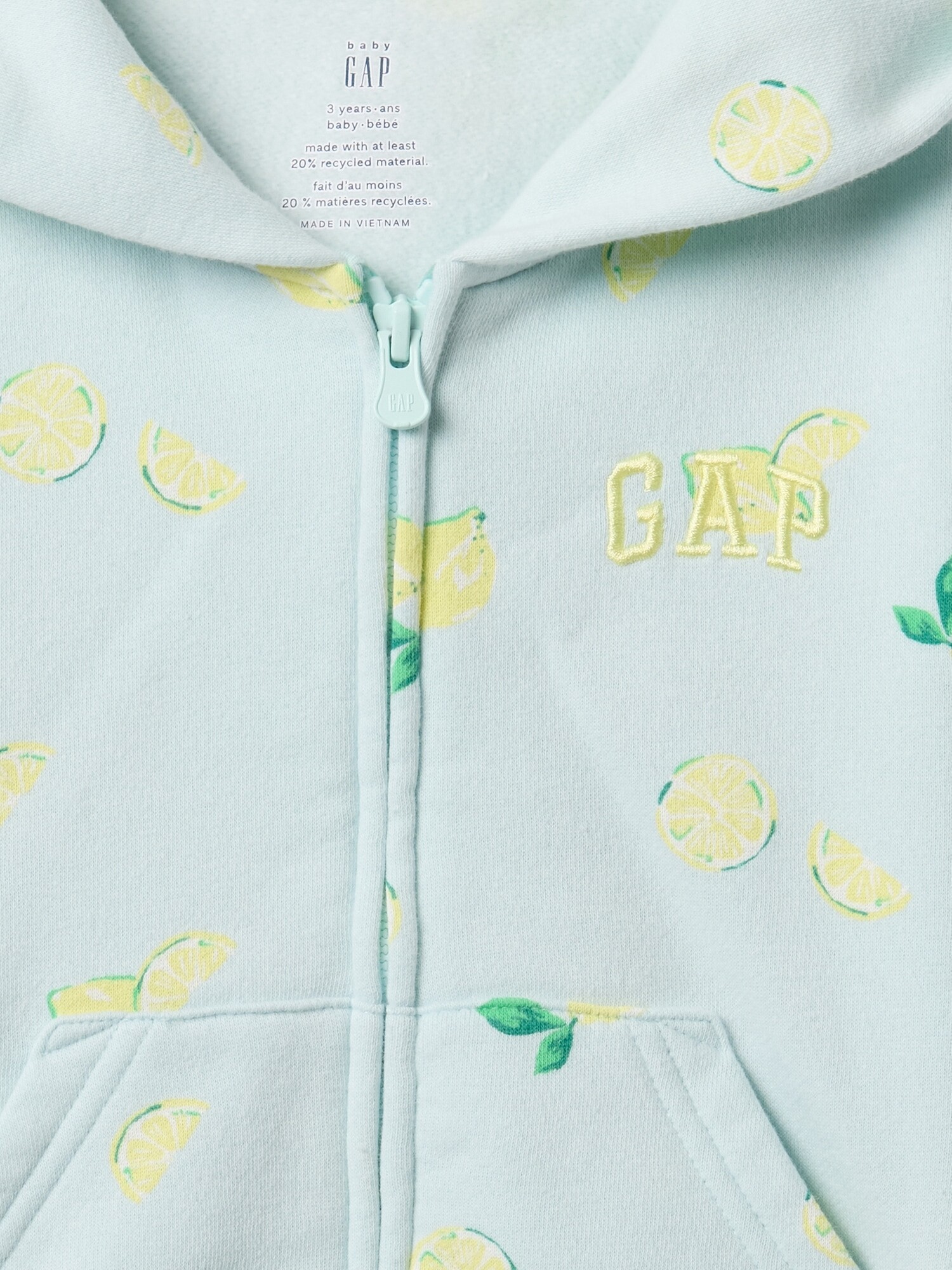 Buzo Canguro Con Cierre Logo Gap Toddler Niña - Azul — GAP Uruguay