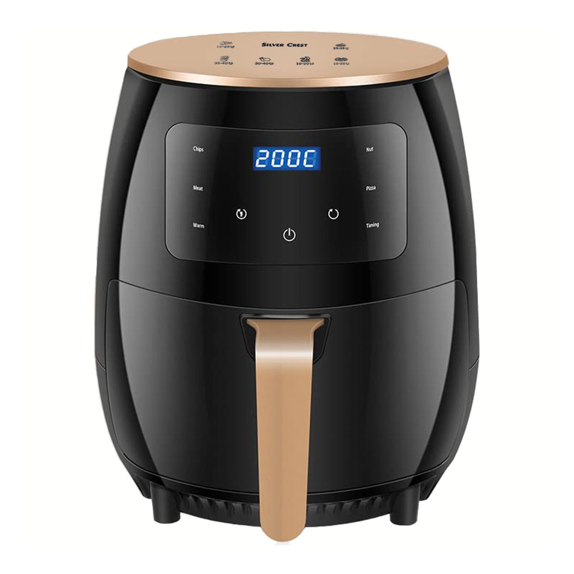 Freidora de Aire Sin Aceite 6L 1800W con Timer Silver Crest - Negro ...