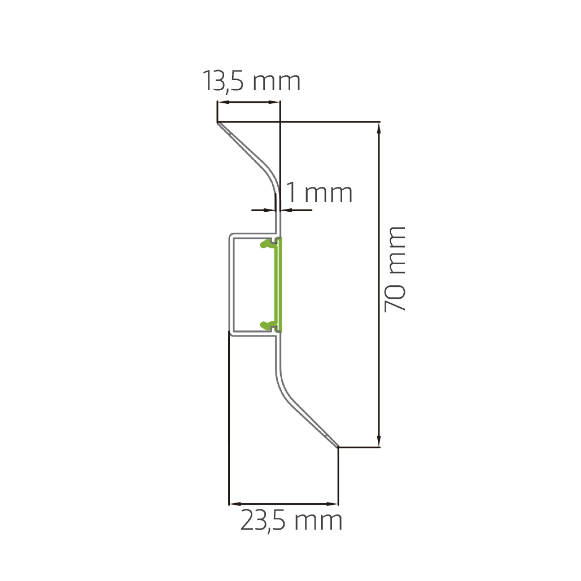 Zócalo En Pvc Color Gelo 0.7x2,40 Mts — Castro