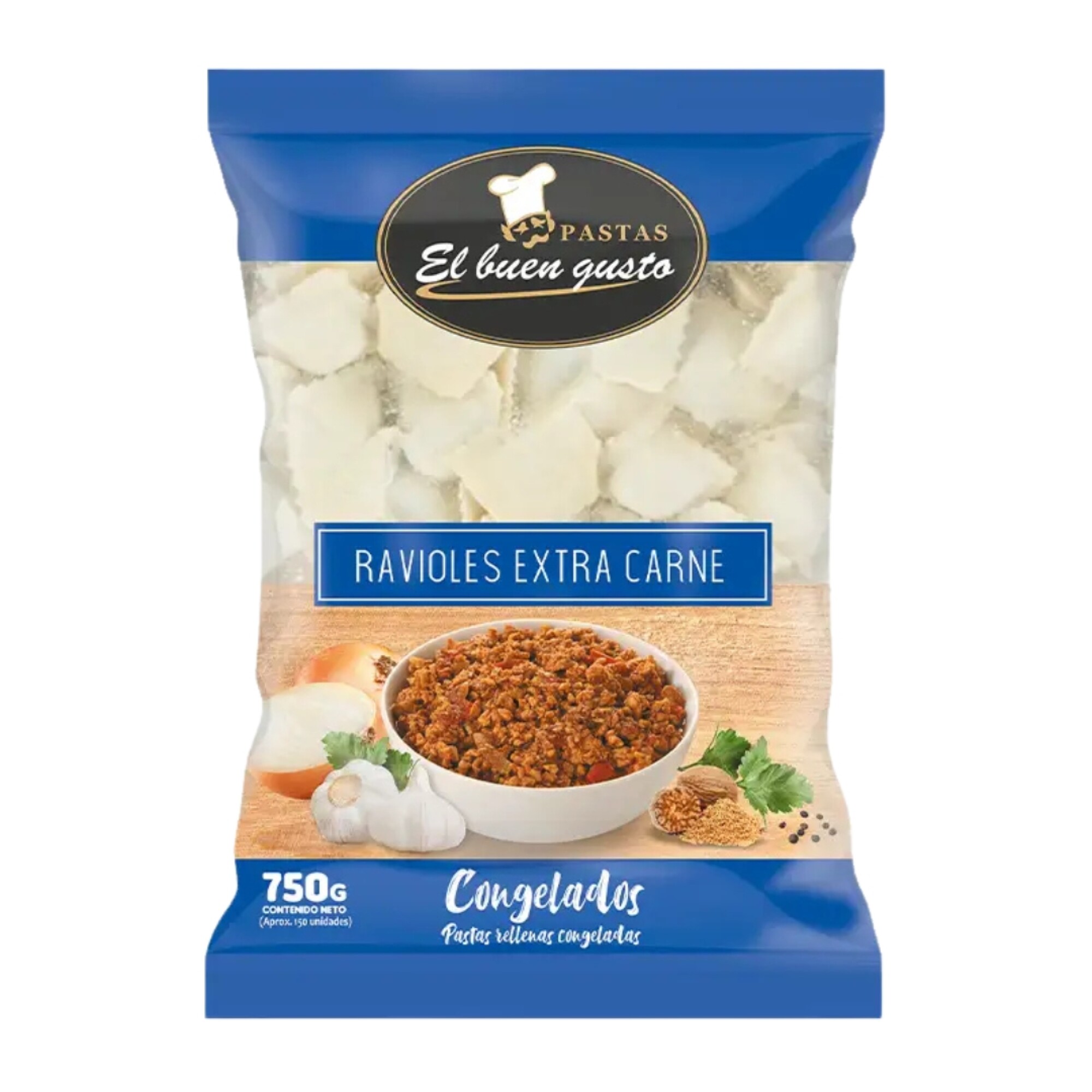 RAVIOLES DE CARNE EL BUEN GUSTO 750G — Hola Congelados