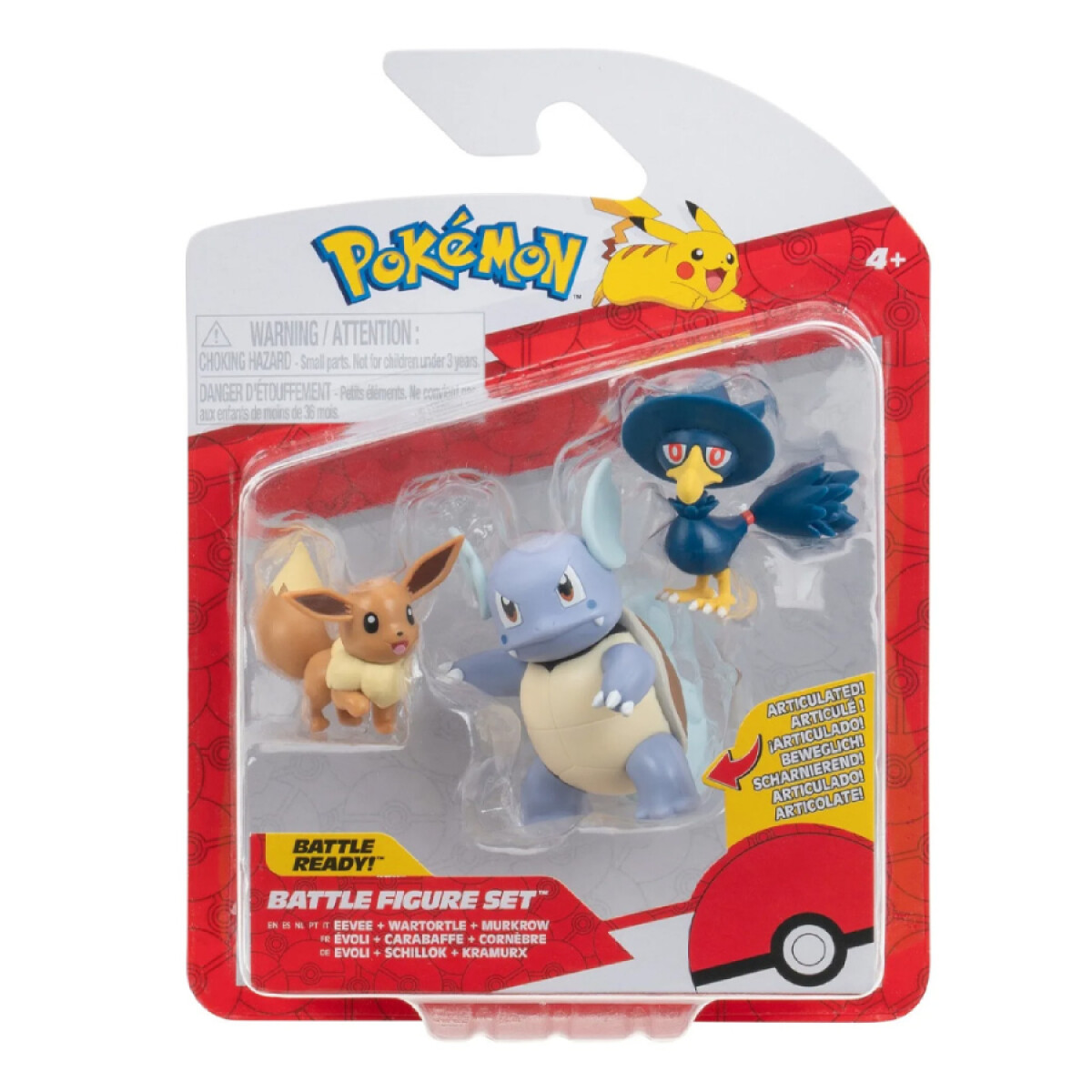 Pokemon Battle Figure Set Eevee + Wartortle + Murkrow — X Uruguay