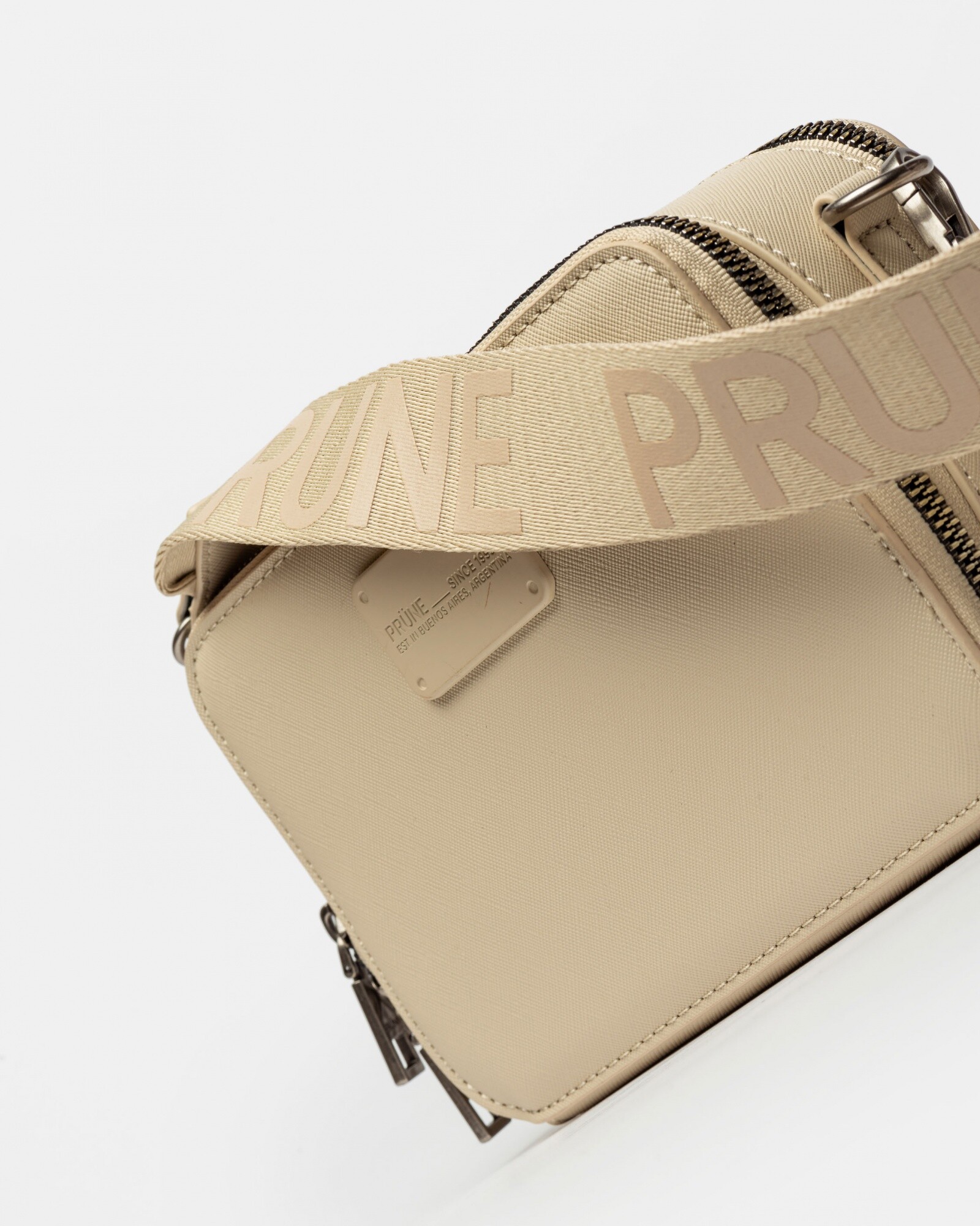 Bandolera New Penny en efecto cuero zaffiano - Natural — Prüne