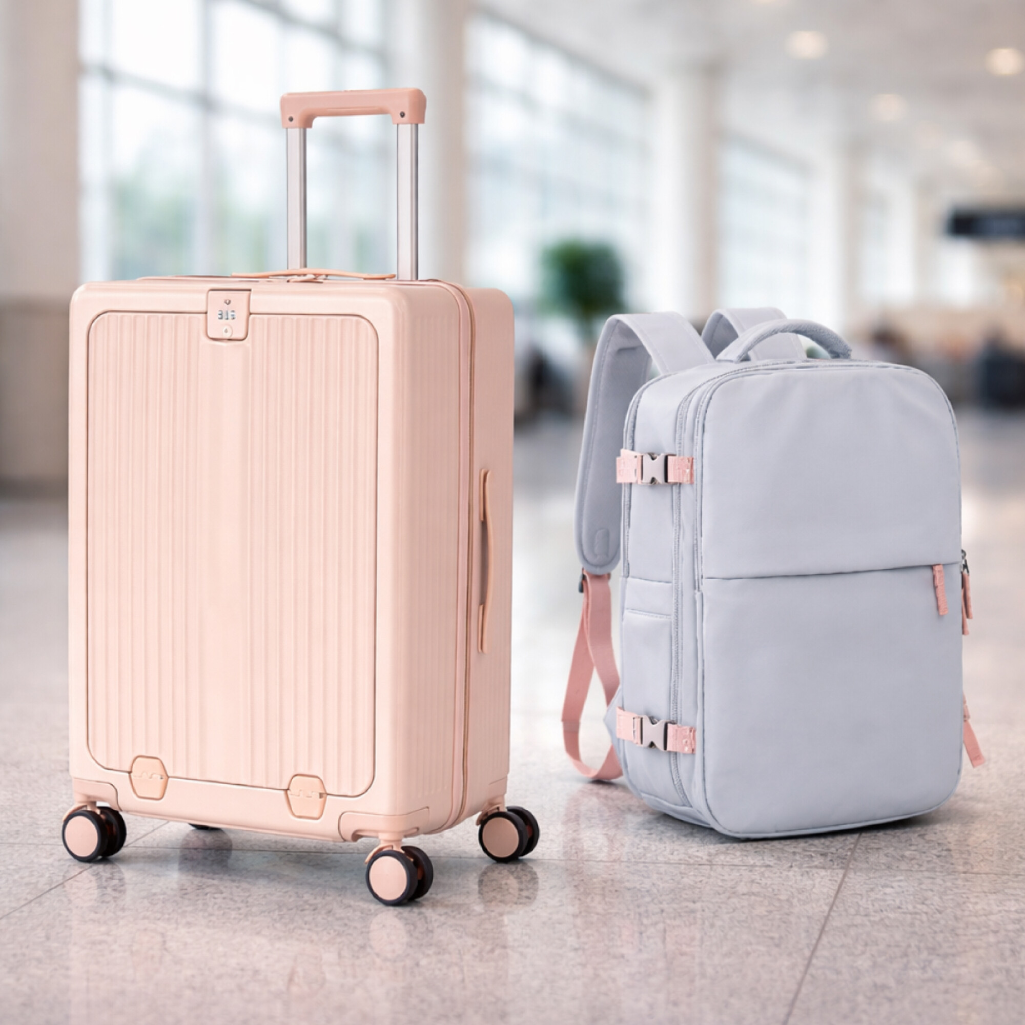 Set de viaje valija carry on rí­gida + mochila expandible — Mis Petates