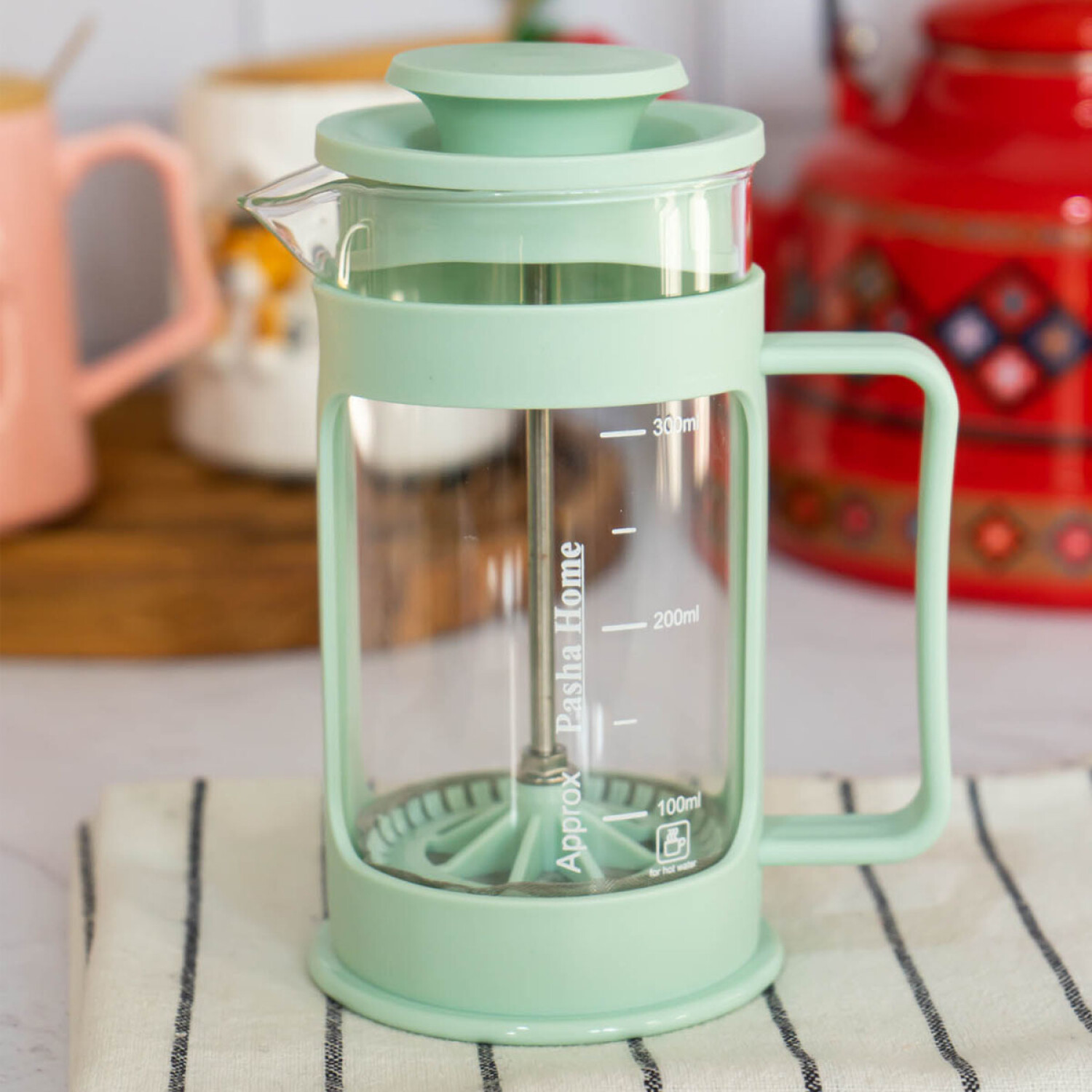 Cafetera Tetera Prensa Francesa 360Ml Plástico Vidrio O'lala - Gris — HTS