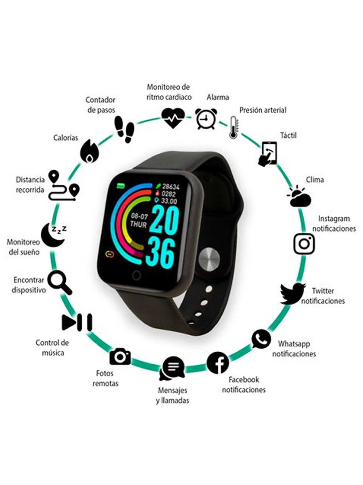 RELOJ INTELIGENTE - NEGRO — Guapa - Paprika