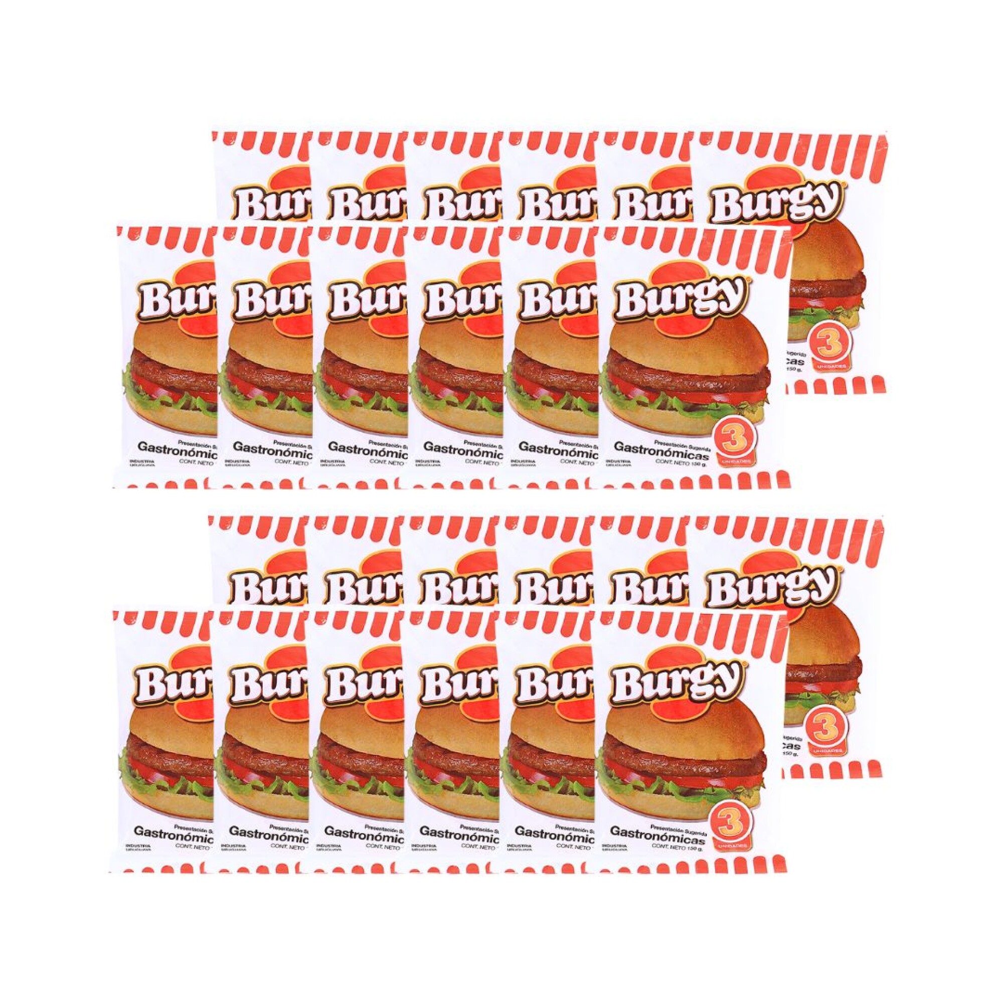 Caja Hamburguesa gastronómica Burgy - 72 ud. — CONGELADOS.COM.UY