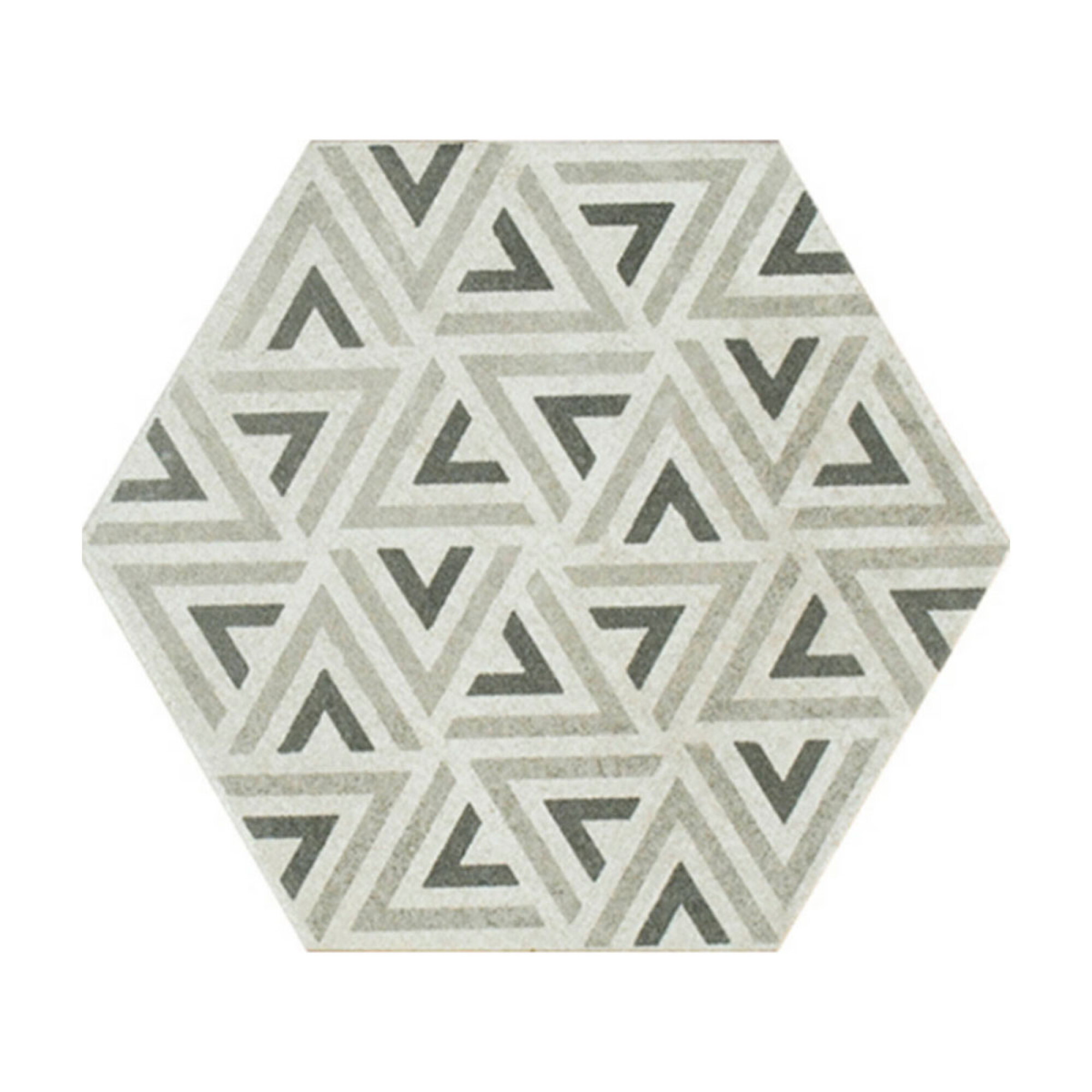 Porcelanato Hexagonal Gris Mate Decorado 19.8X22.8Cm Piso Pared — Acher ...