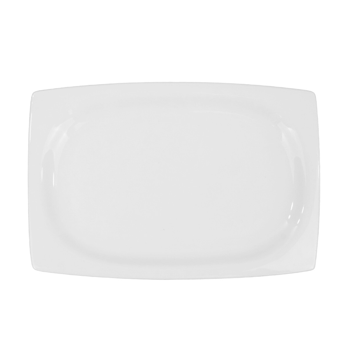 Fuente de ceramica blanca rectangular — El Clon