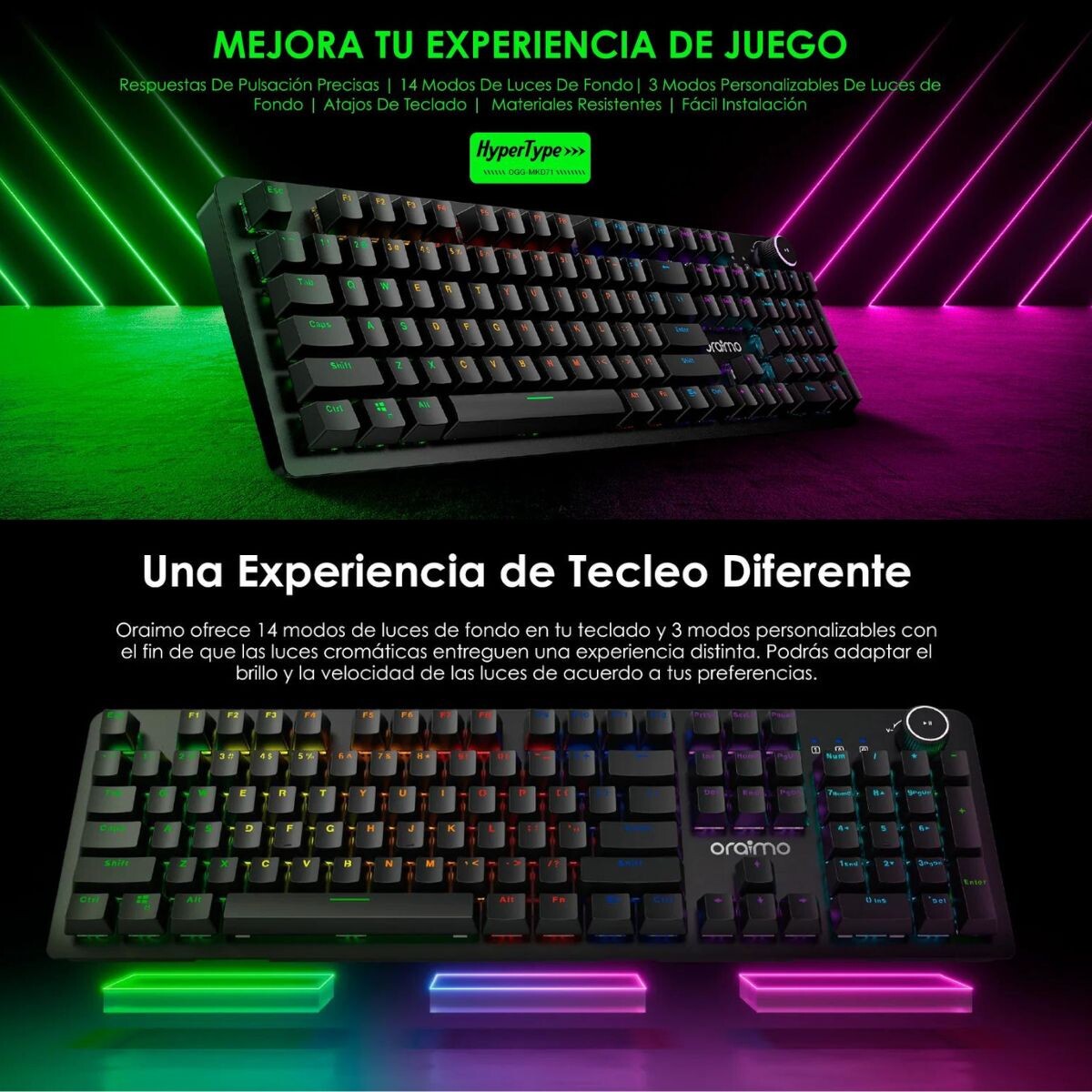 Teclado mecánico gamer Oraimo MKD71 — Market